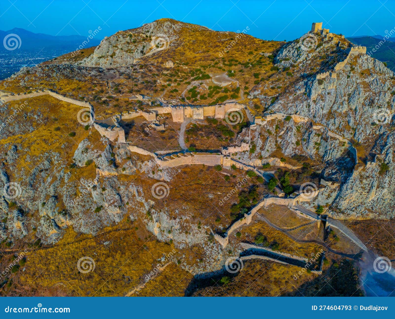 View of Acrocorinth Castle in Greece Stock Image - Image of building ...