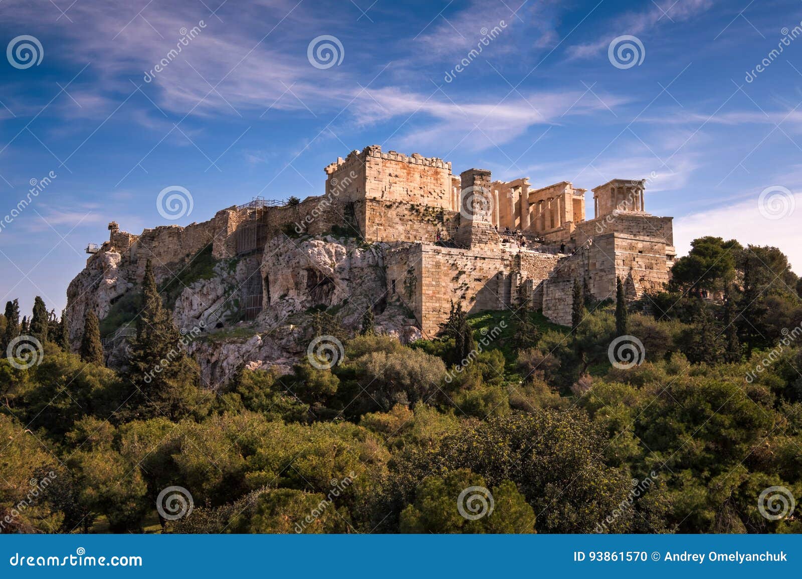 View of Acropolis from the Areopagus Hill, Athens, Greece Stock Photo ...