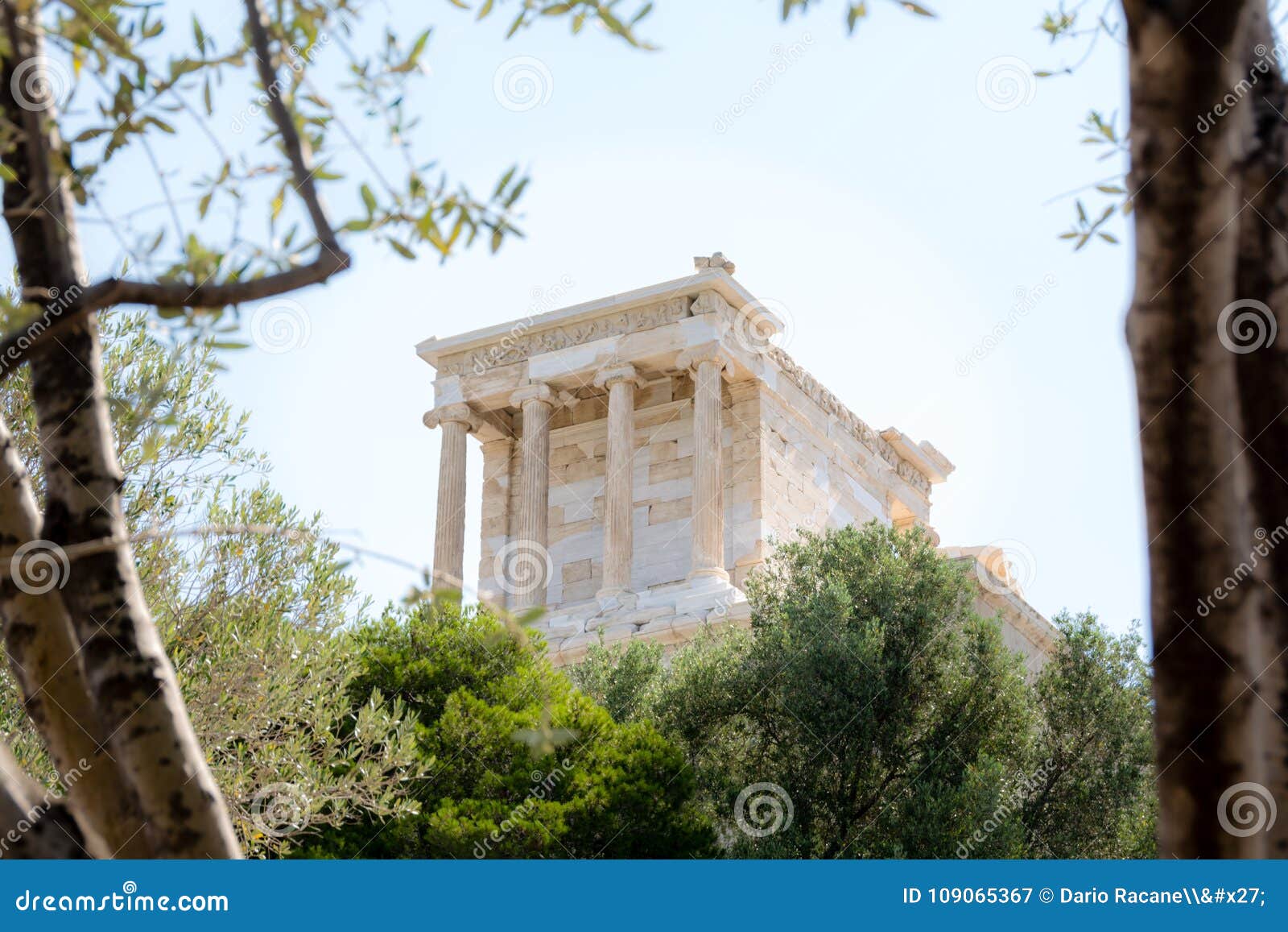 View of the Acropolis through the Olive Tree in Athens , Greece . Stock ...