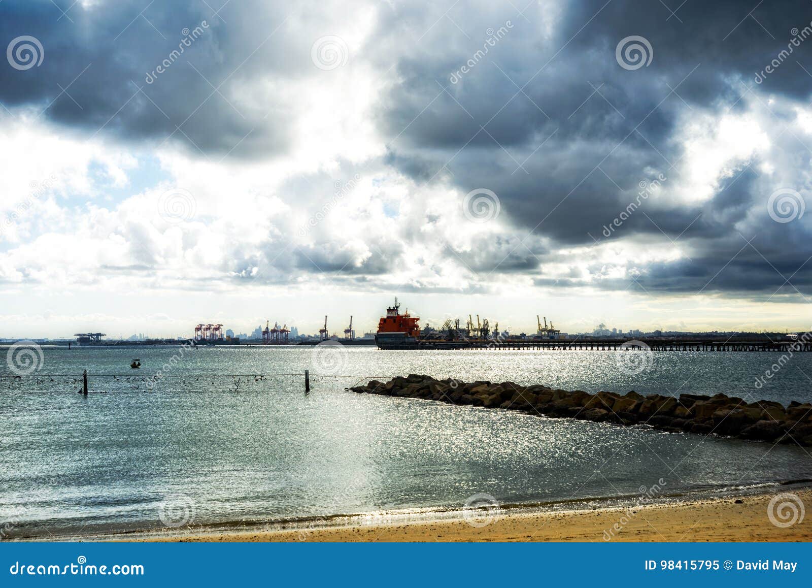 View Across Botany Bay Australia Stock Image - Image of clouds, ocean ...