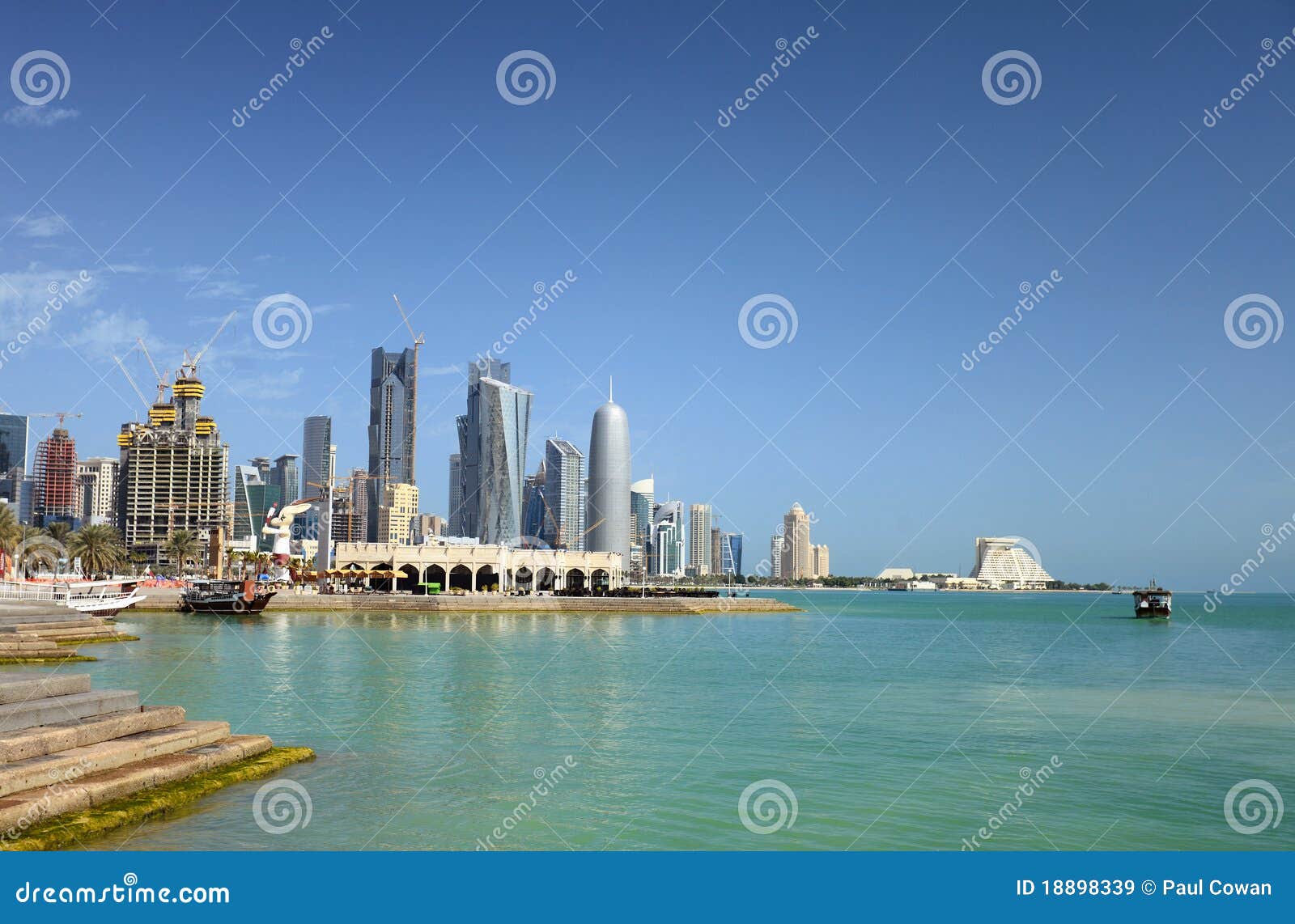 View Across Doha Bay in Qatar, Arabia Stock Image - Image of arabian ...
