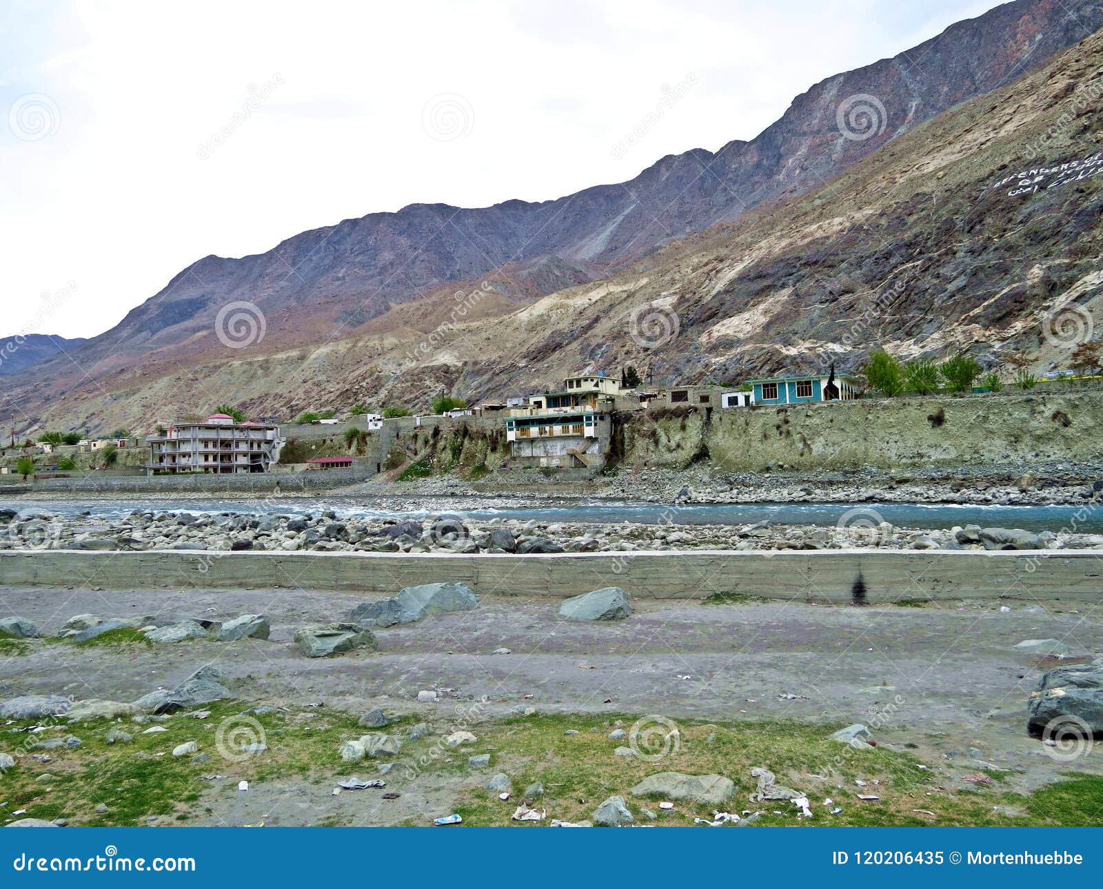 View Across the Gilgit River, District Capital of Gilgit-Baltistan ...