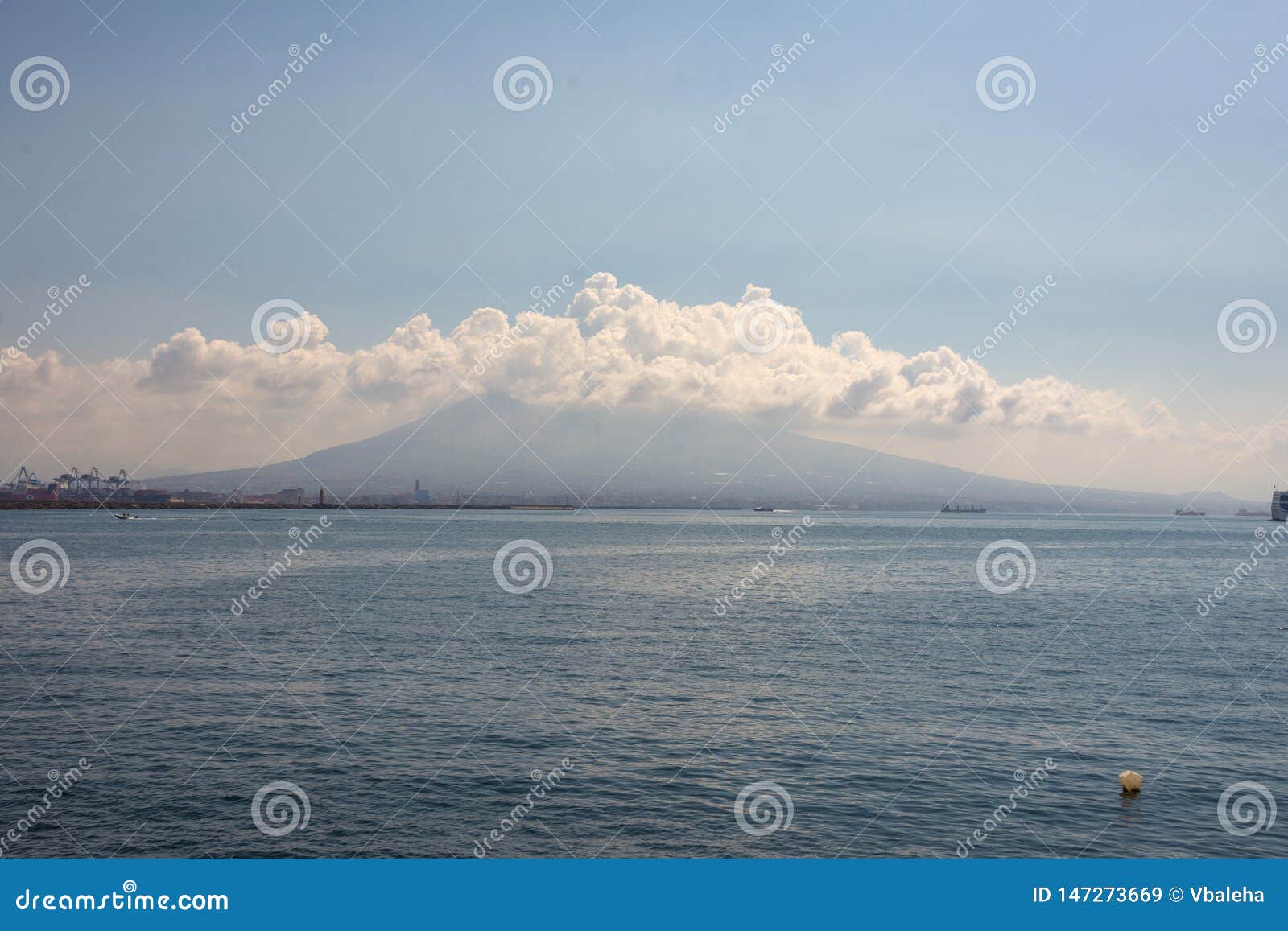 View of the Active Volcano Vesuvius and the Gulf of Naples Stock Image ...