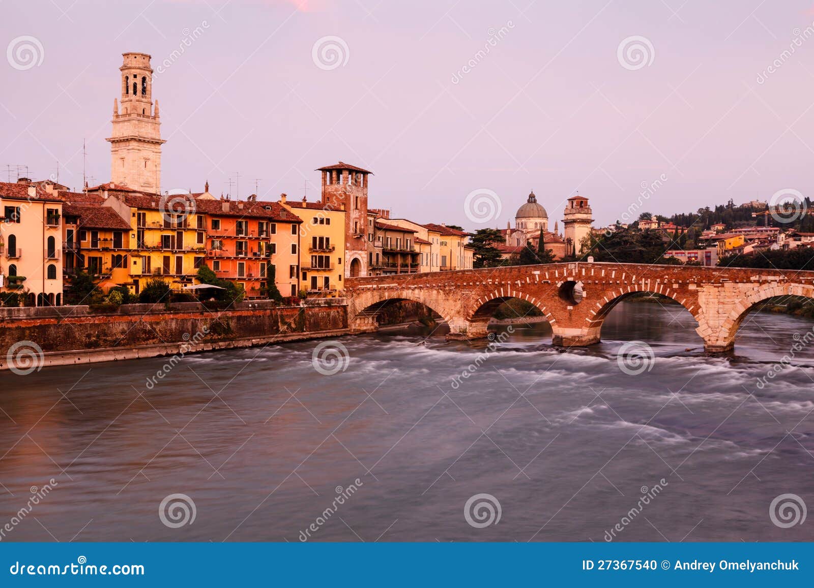 View of Adige River and Saint Peter Bridge Stock Photo - Image of adige ...