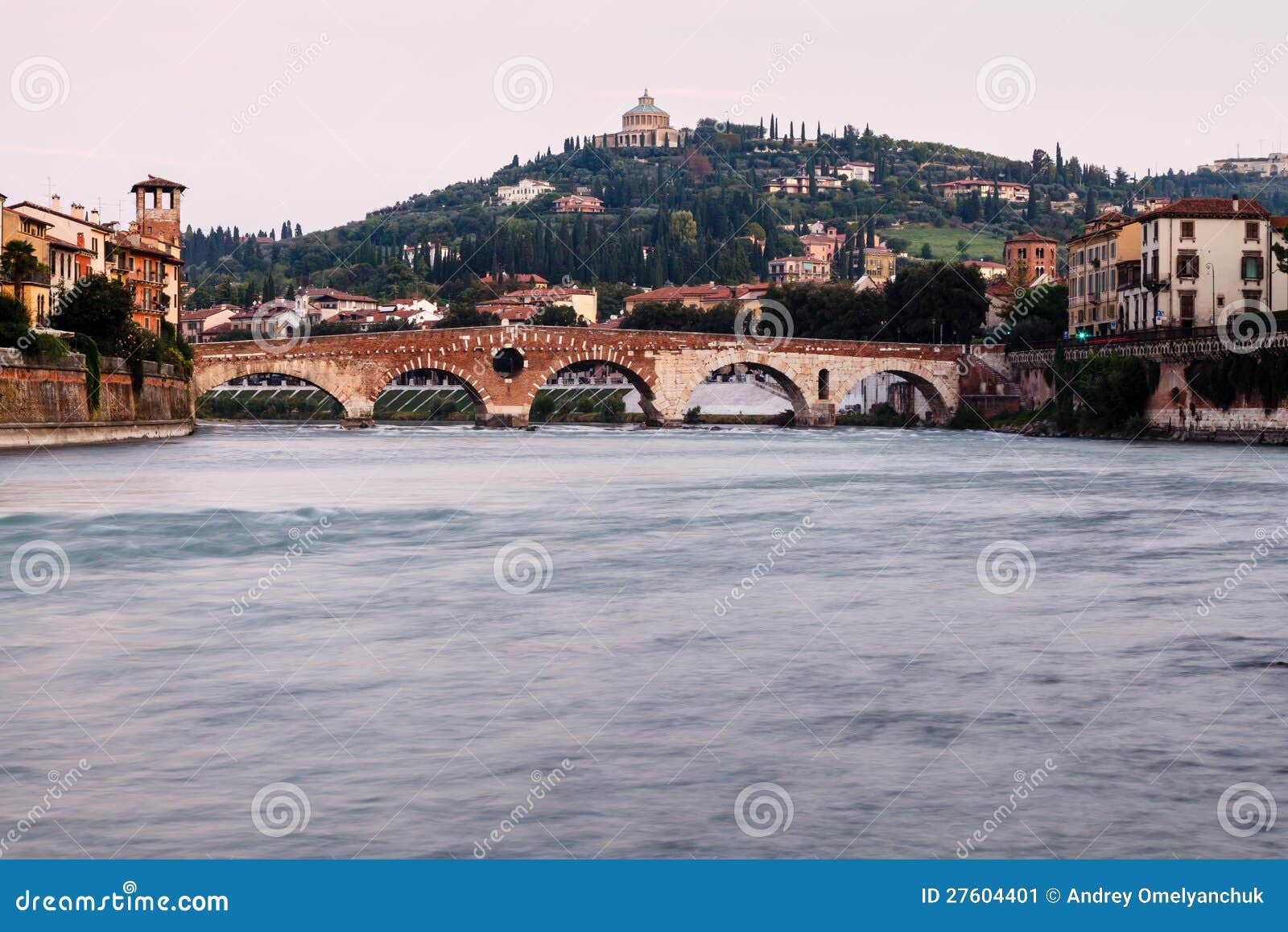 View of Adige River and Saint Peter Bridge Stock Image - Image of ...