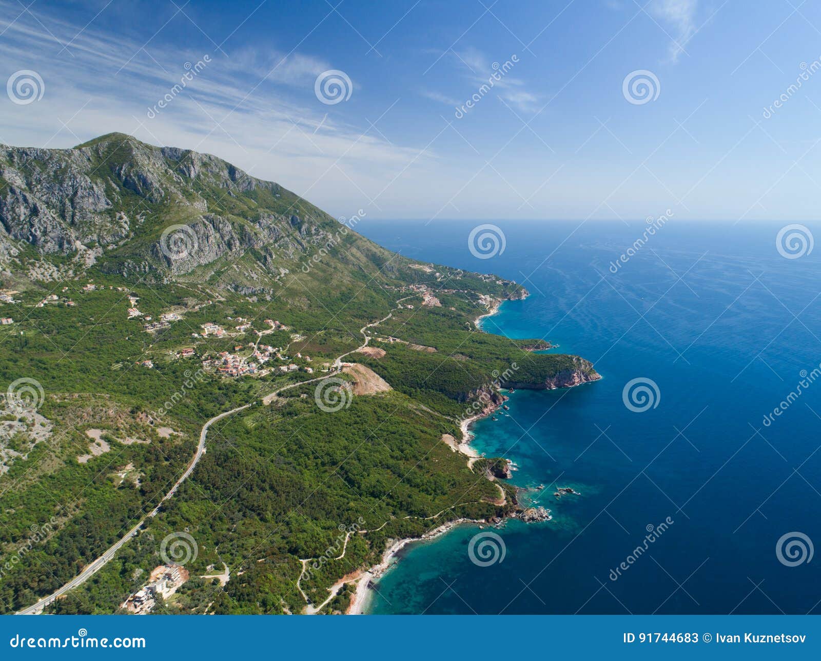 View of the Adriatic coast stock image. Image of holiday - 91744683