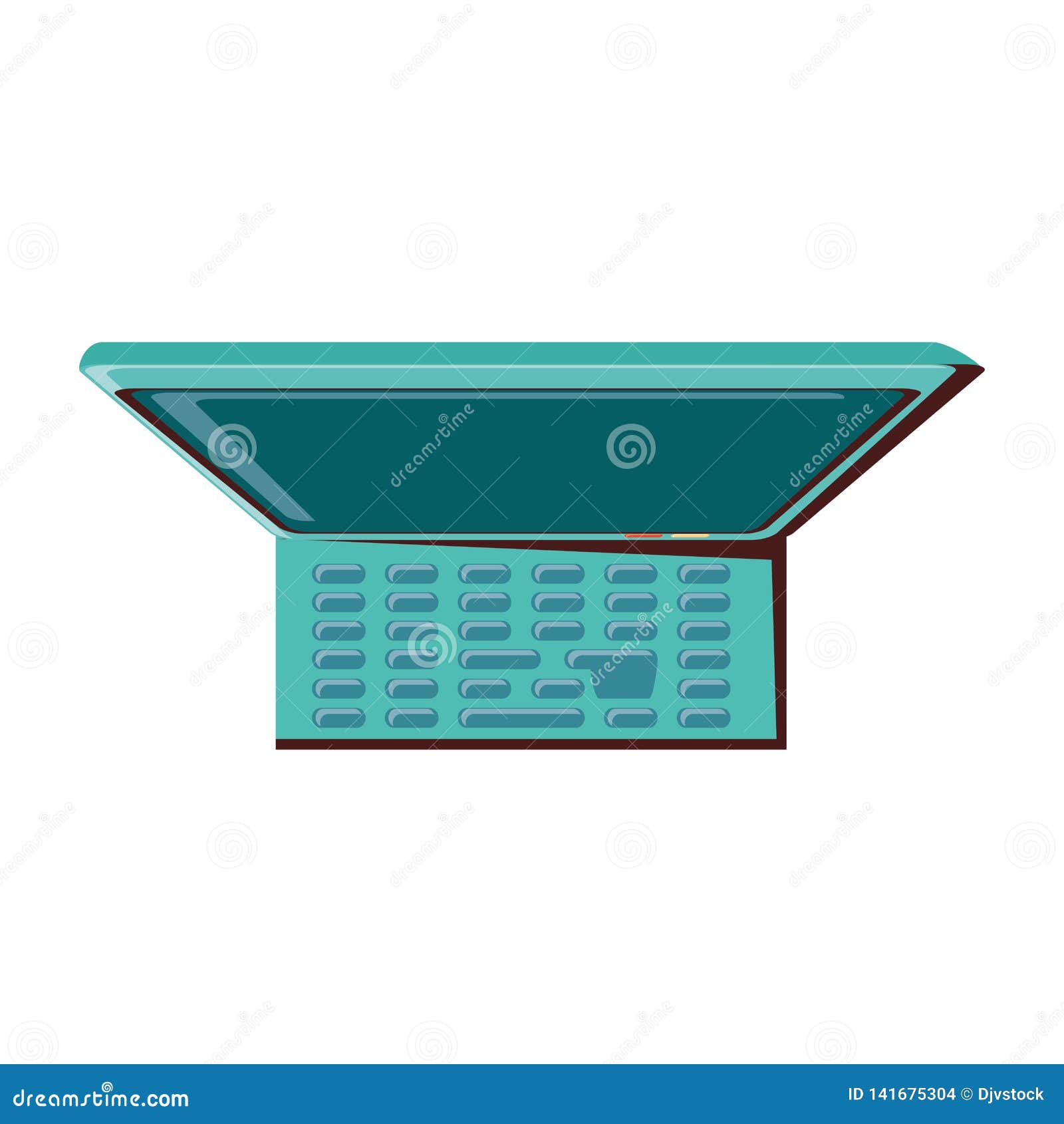 View Aerial of Laptop Computer Isolated Icon Stock Vector ...