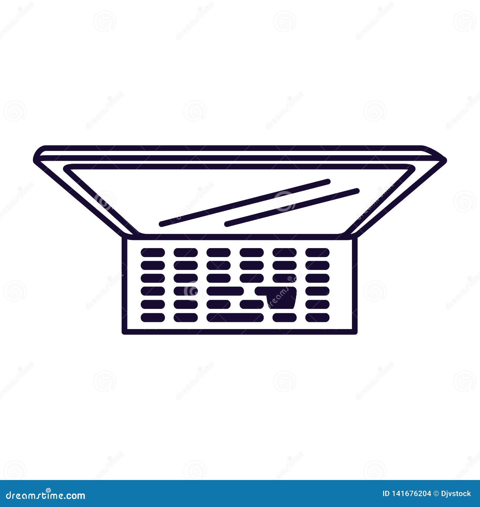 View Aerial of Laptop Computer Isolated Icon Stock Vector ...