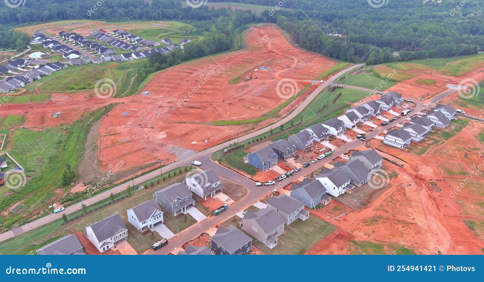 View from an Aerial Point of View of an Unfinished Subdivision Housing ...