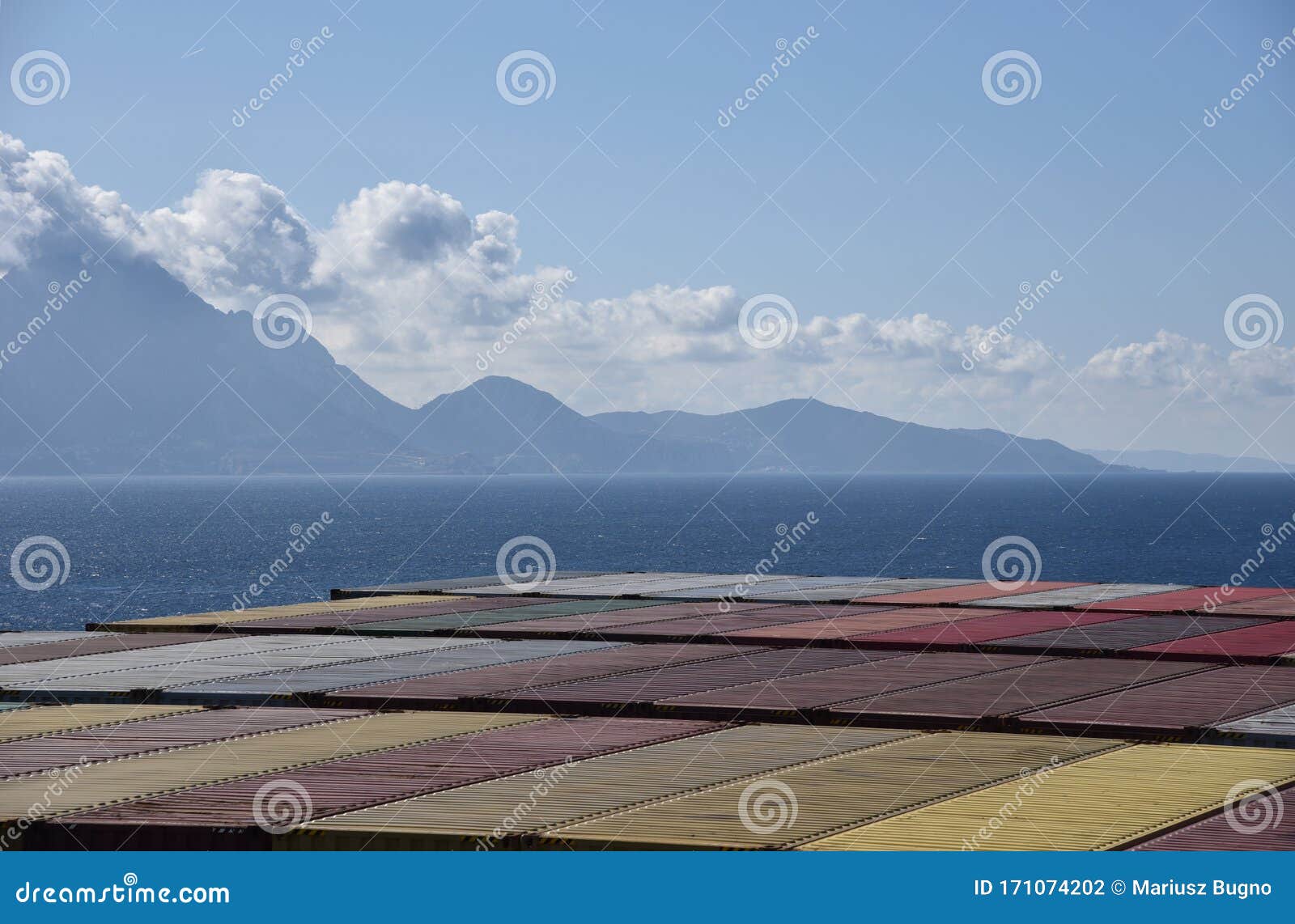 View on the Aft Part of the Ship with Loaded Containers. Stock Photo ...