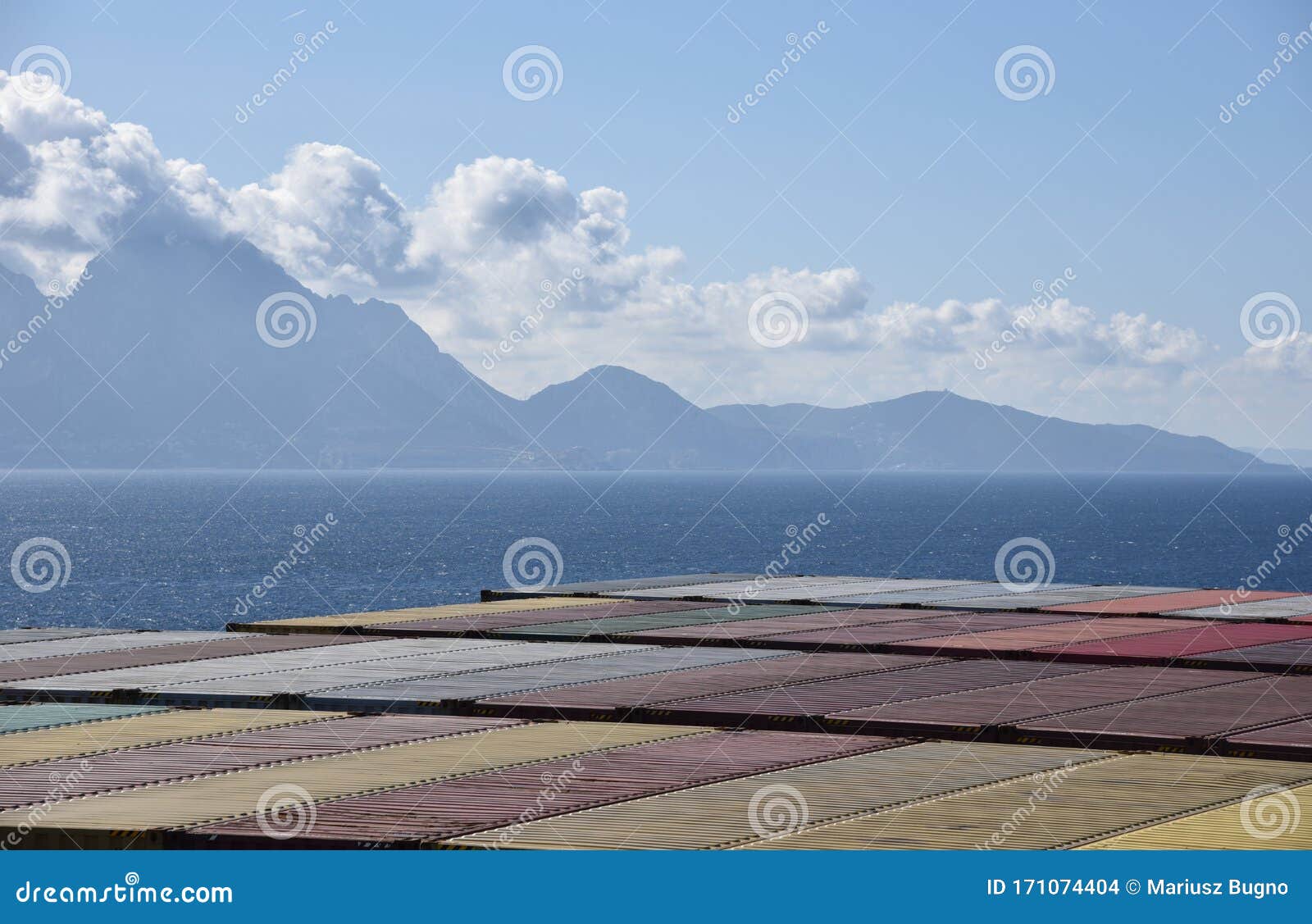 View on the Aft Part of the Ship with Loaded Containers. Stock Photo ...