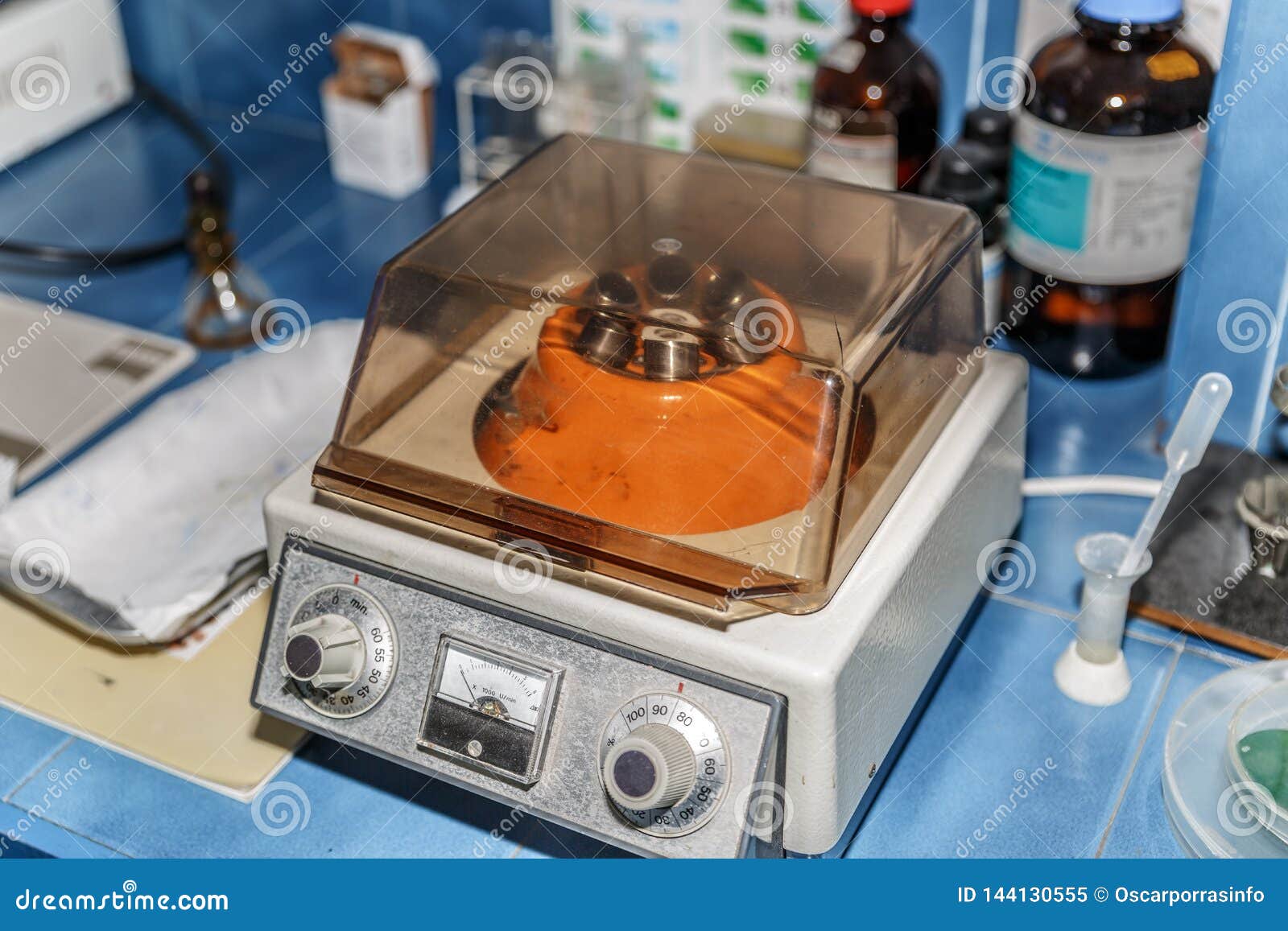 View of an Agitator Machine of Test Tubes in a Chemical Lab Stock Image ...