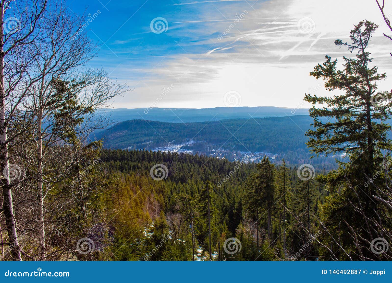 View from Ahrensklint Over Harz Mountains in Germany Stock Image ...