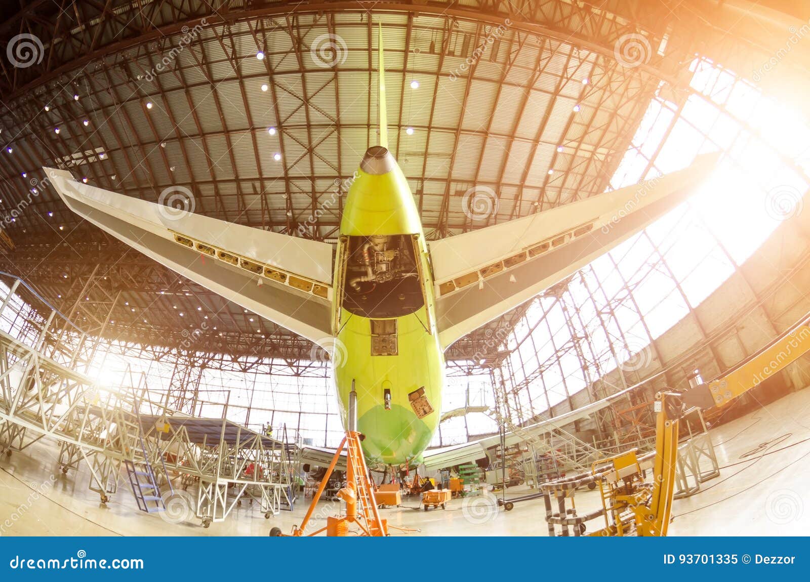 View of Aircraft Tail and Auxiliary Power Unit. Stock Image - Image of ...