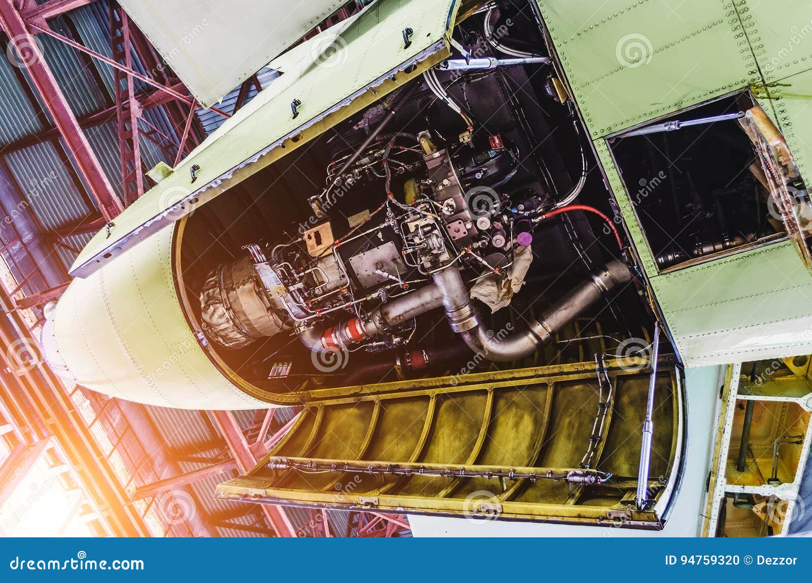 View of Aircraft Tail and Auxiliary Power Unit. Stock Photo - Image of ...
