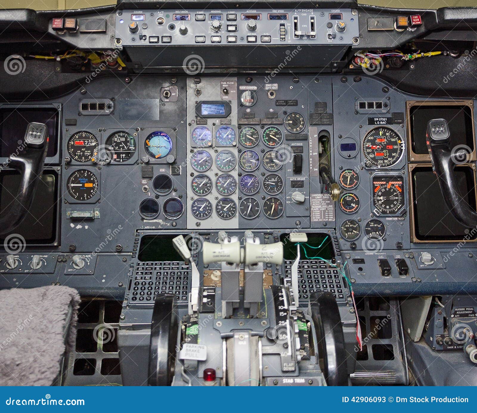 View of Aircraft Thrust Lever. Stock Image - Image of airforce, display ...