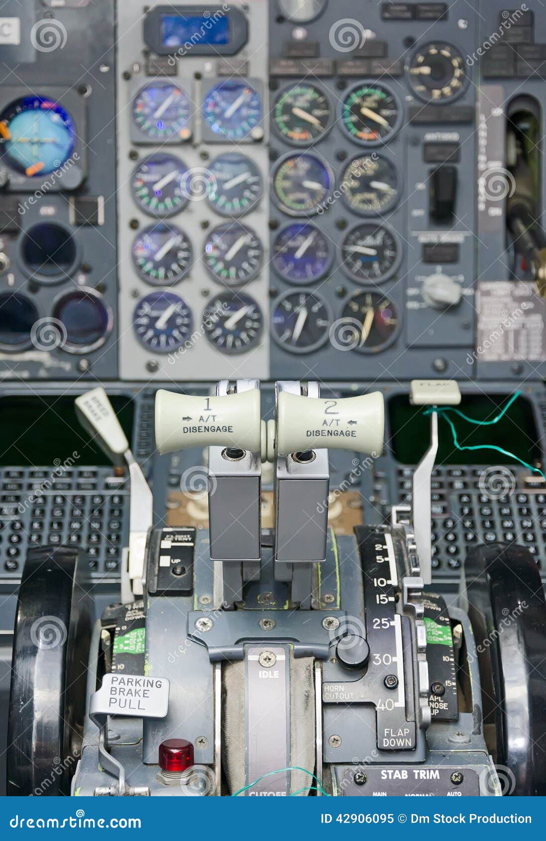 View of Aircraft Thrust Lever. Stock Image - Image of display, avionics ...