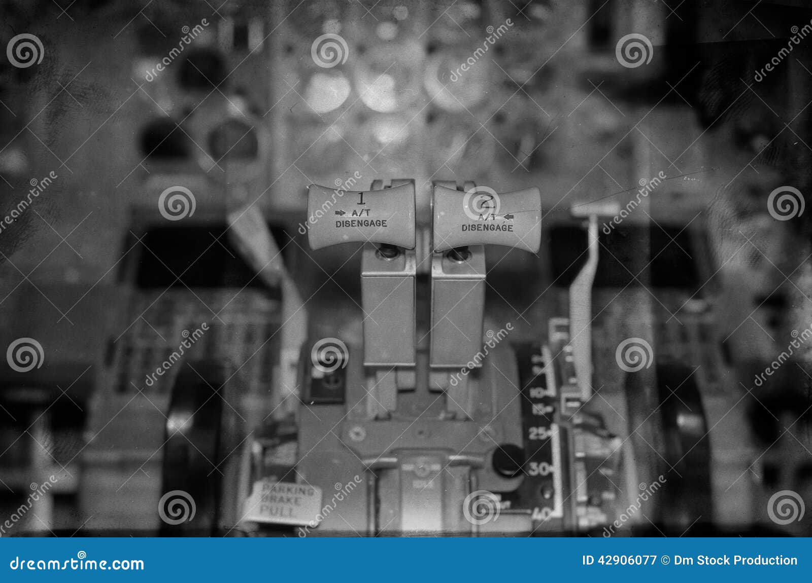 Thrust Lever In The Cockpit Of Aircraft. Take Off Royalty-Free Stock ...