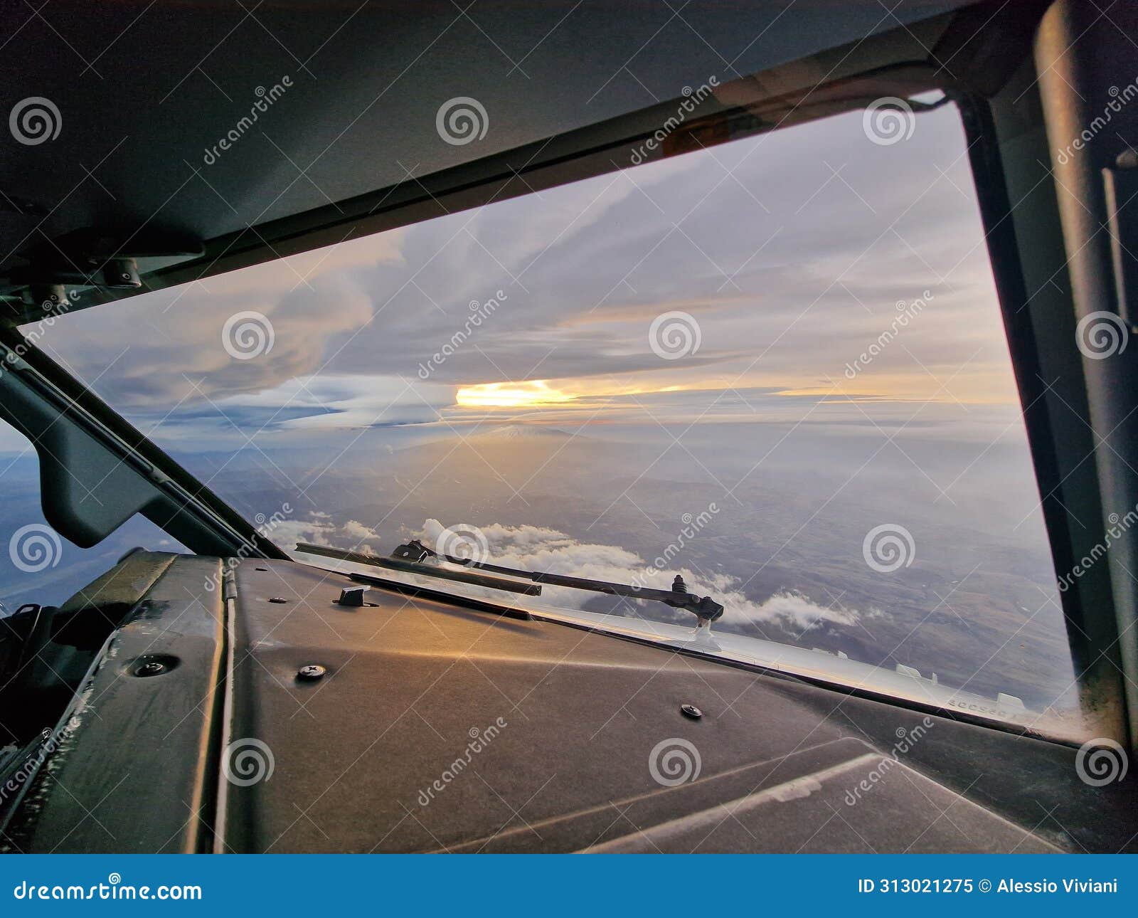Landscape View from Airplane Cockpit Stock Image - Image of aircraft ...