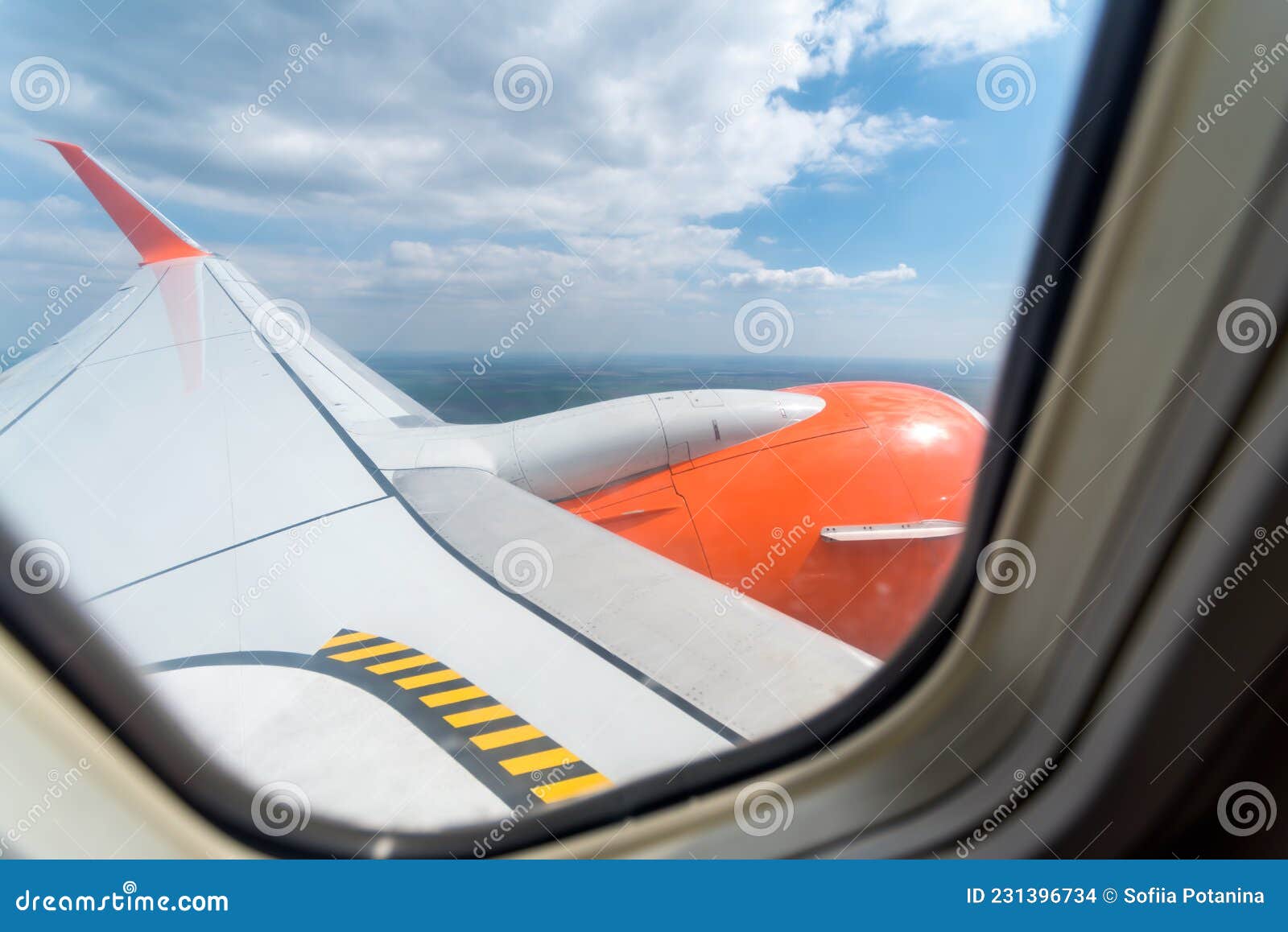 View from the Airplane Window of the Airport during Takeoff Stock Photo ...