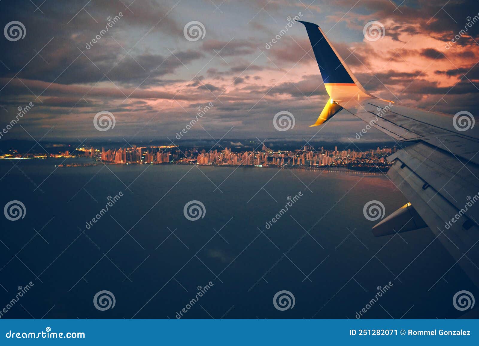 View from the Airplane Window on a Beautiful Sunset and Clouds of ...