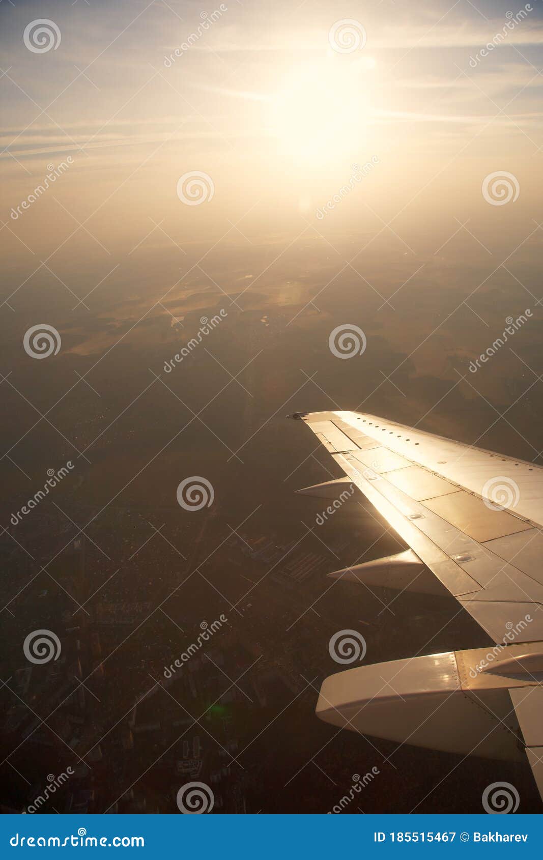 View from an Airplane Window Down To the Ground. Stock Image - Image of ...