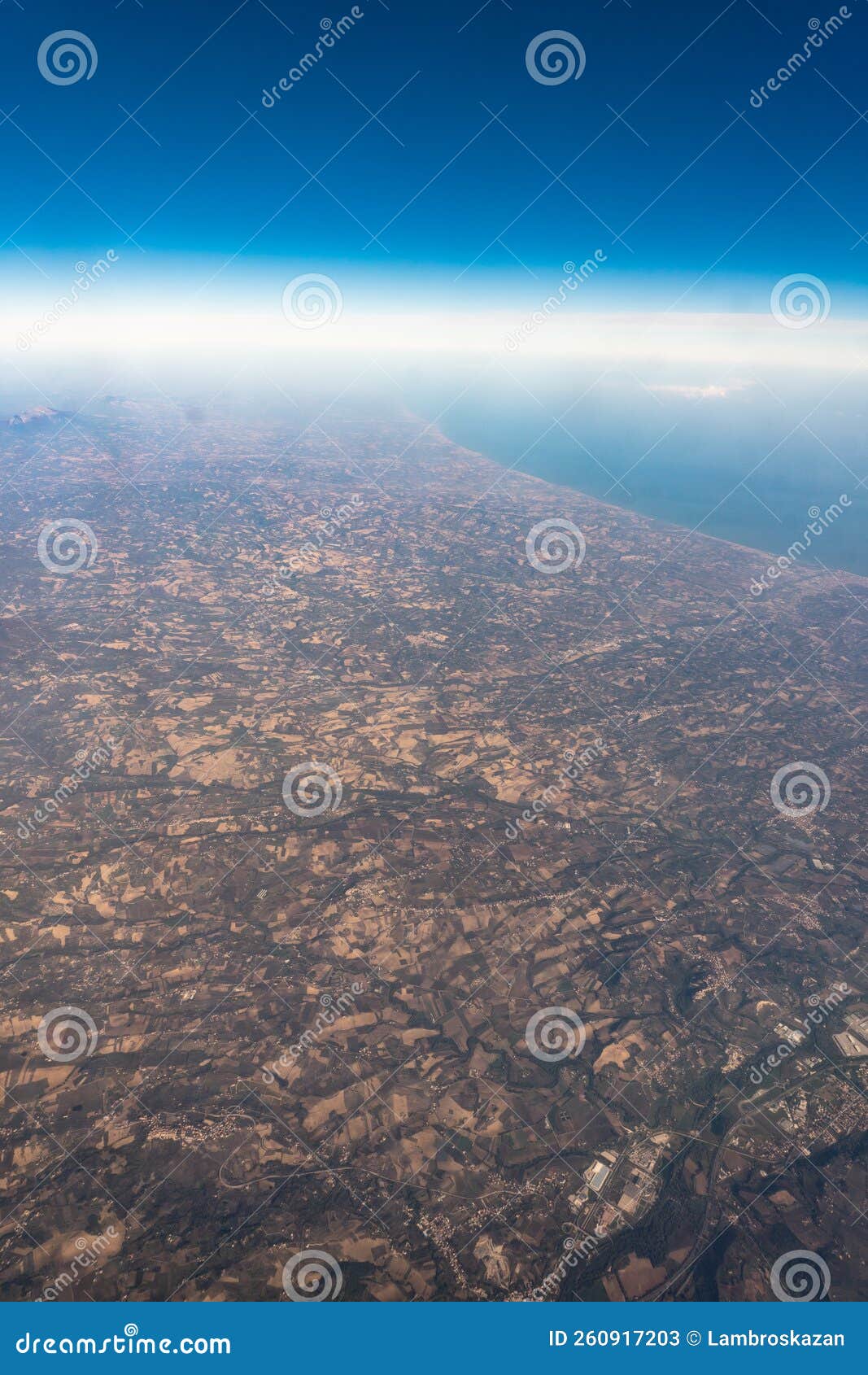 View from a Airplane Window at 35.000 Feet High Stock Image - Image of ...