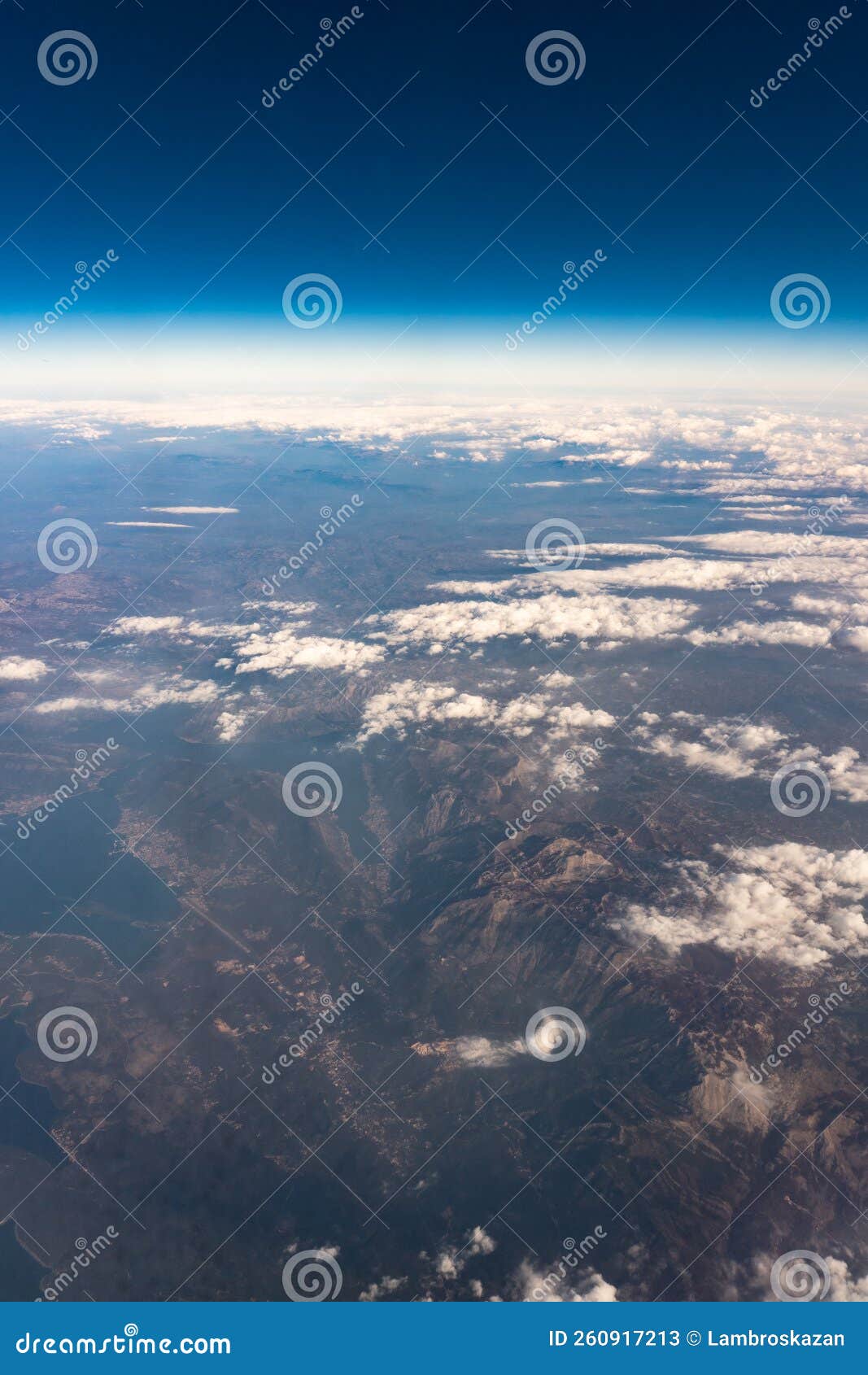 View from a Airplane Window at 35.000 Feet High Stock Image - Image of ...