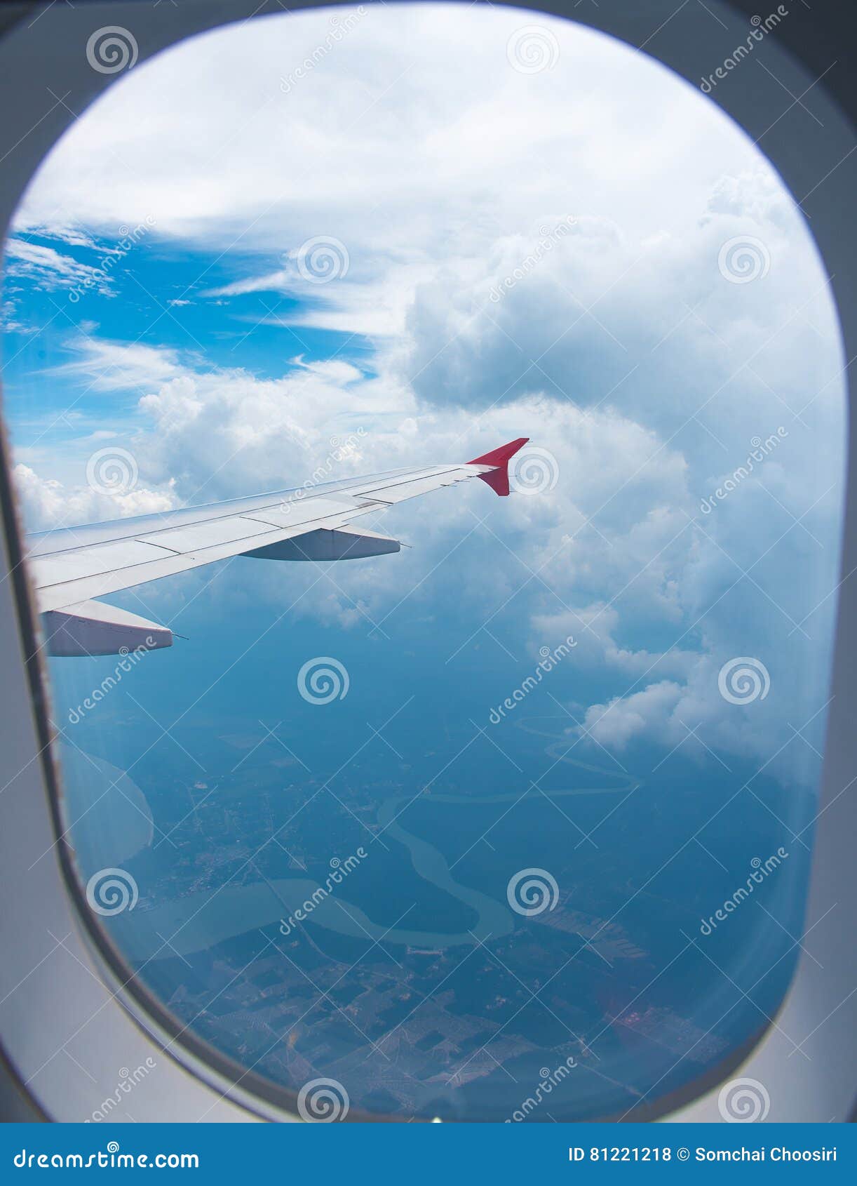 View through Airplane Window Stock Photo - Image of vacation, travel ...