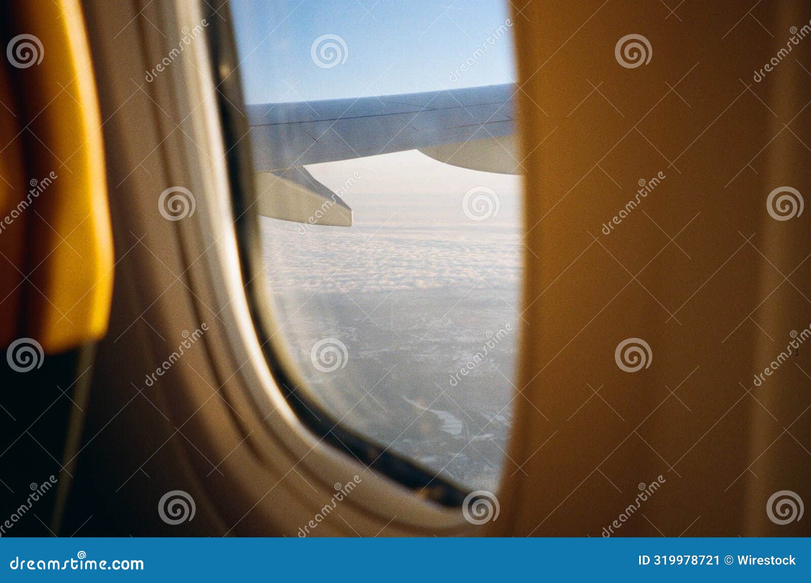 View from Airplane Window Showing Wing S Tip Stock Image - Image of ...