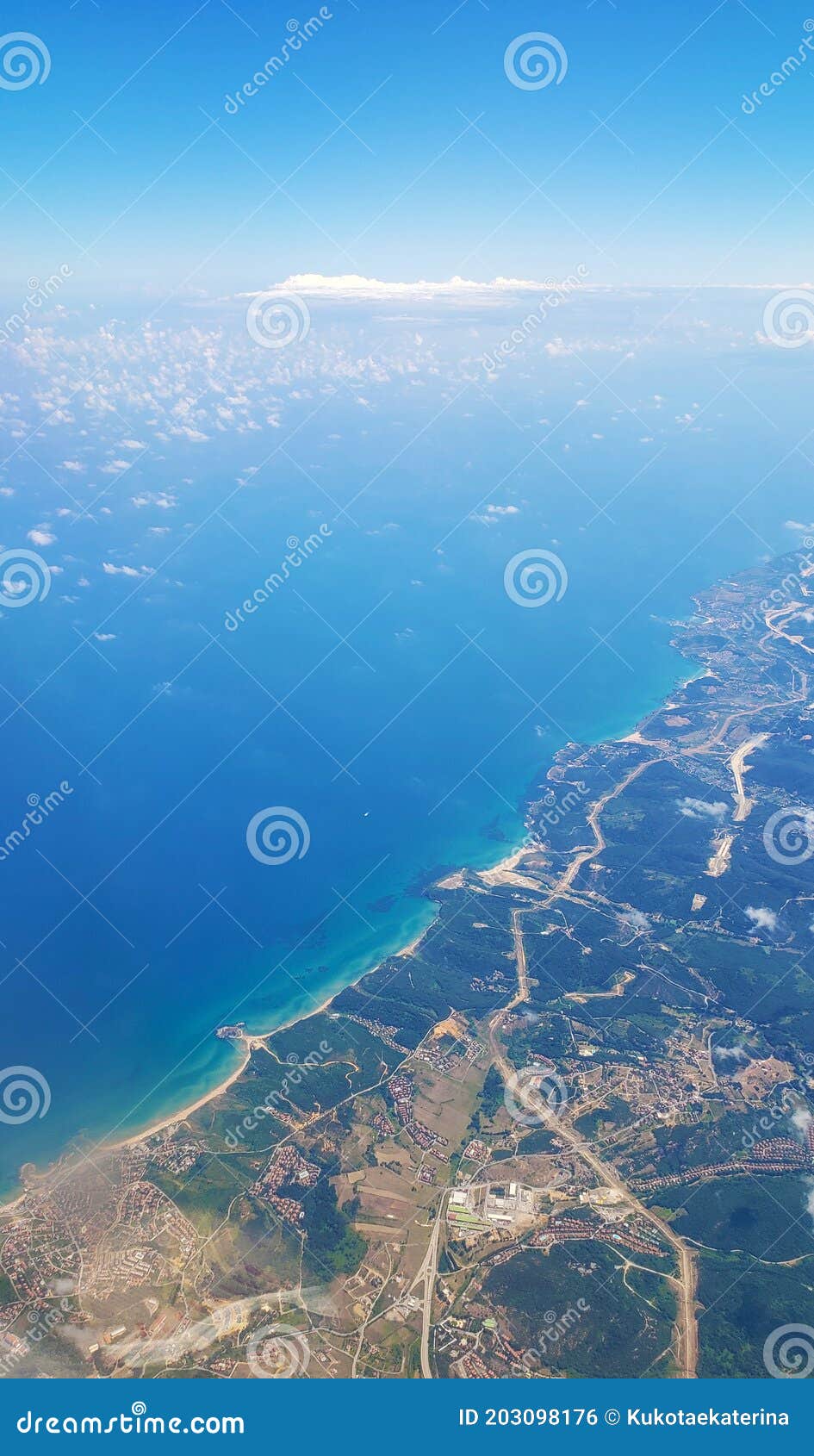 The View from the Airplane Window To the Ground. Landscape View from ...