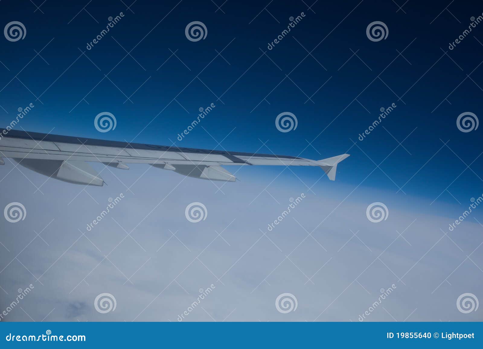 View of an airplane wing stock photo. Image of high, horizon - 19855640