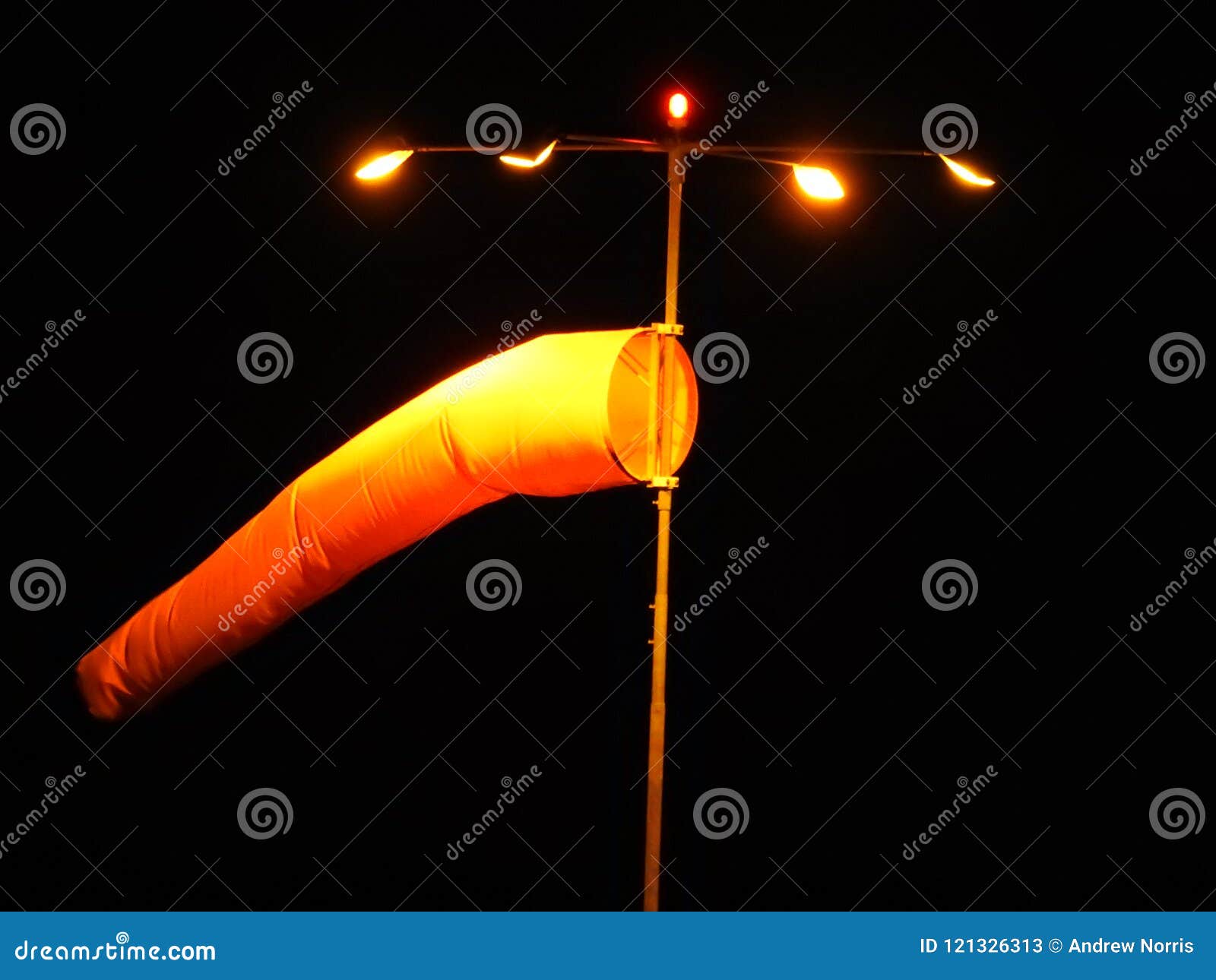 Airport Windsock stock image. Image of blue, night, aviation - 121326313