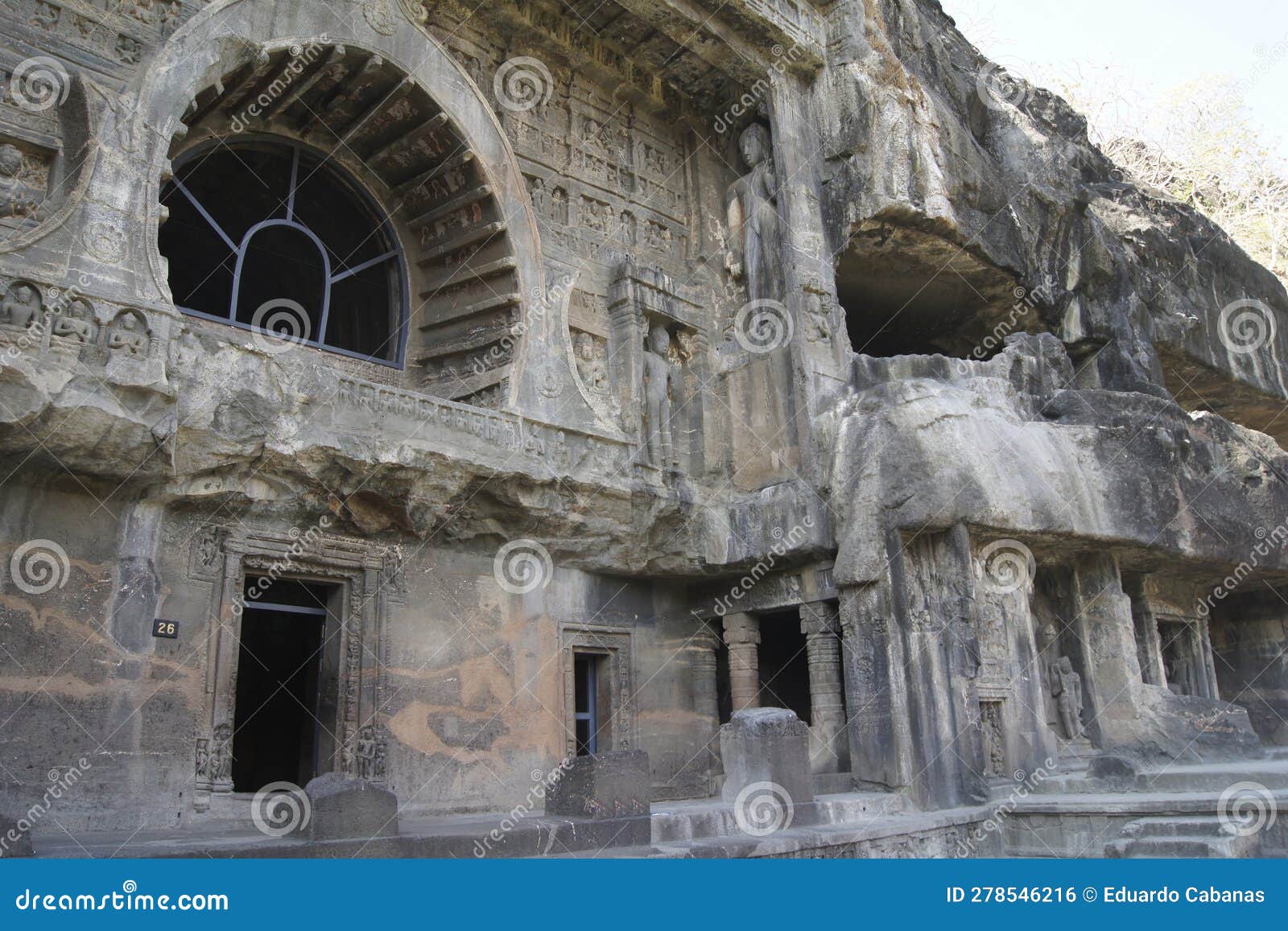 View of Ajanta Caves, Aurangabad, India Stock Photo - Image of ruin ...