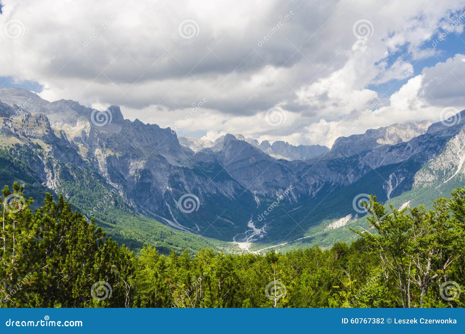 View of Albanian Alps stock photo. Image of blue, green - 60767382