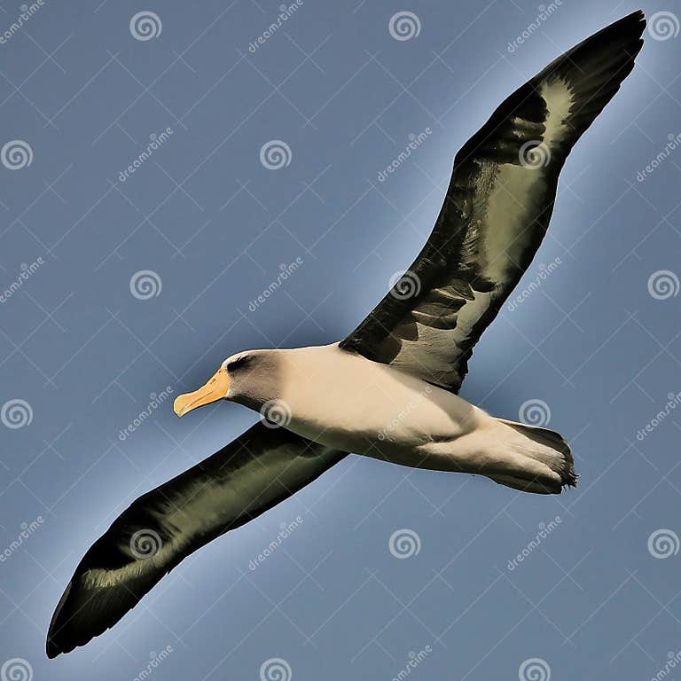 A View of an Albatross in Flight Stock Illustration - Illustration of ...