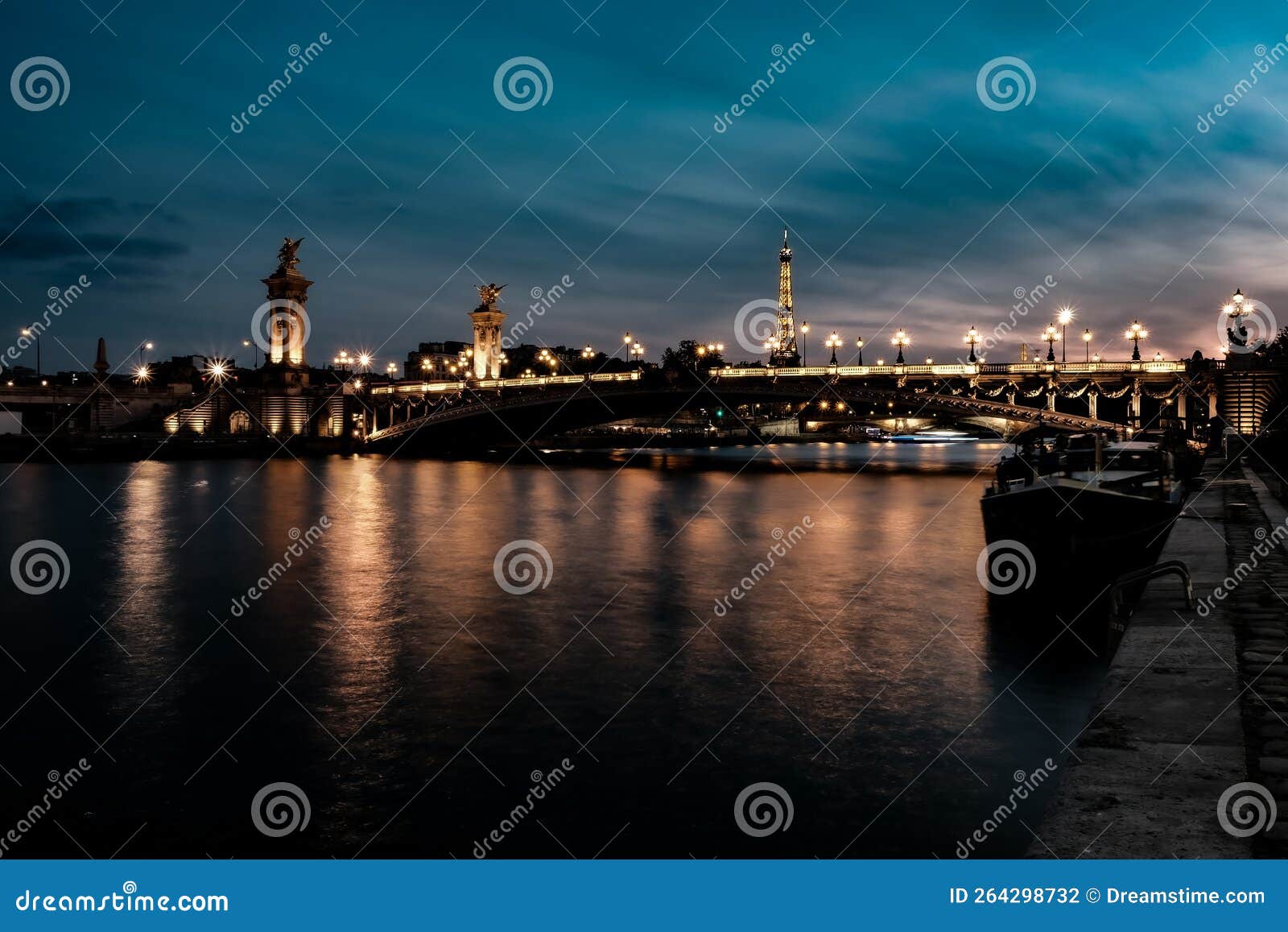 View of the Alexander III Bridge, Paris Stock Photo - Image of bridge ...