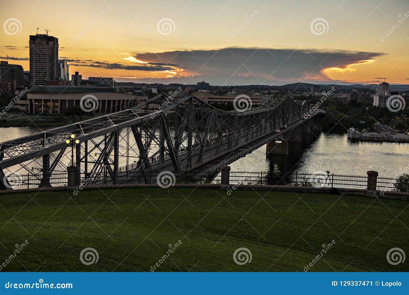 A View of Alexandra Bridge during the Day in the Fall Stock Image ...