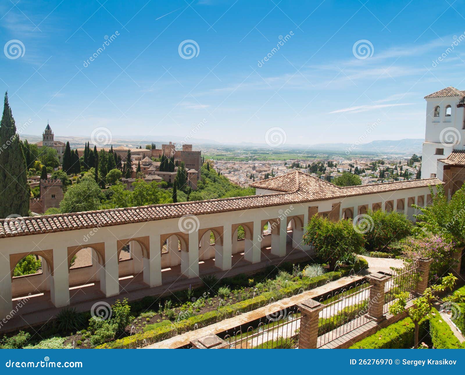 View of the Alhambra Castle and Generalife Granada Stock Photo - Image ...