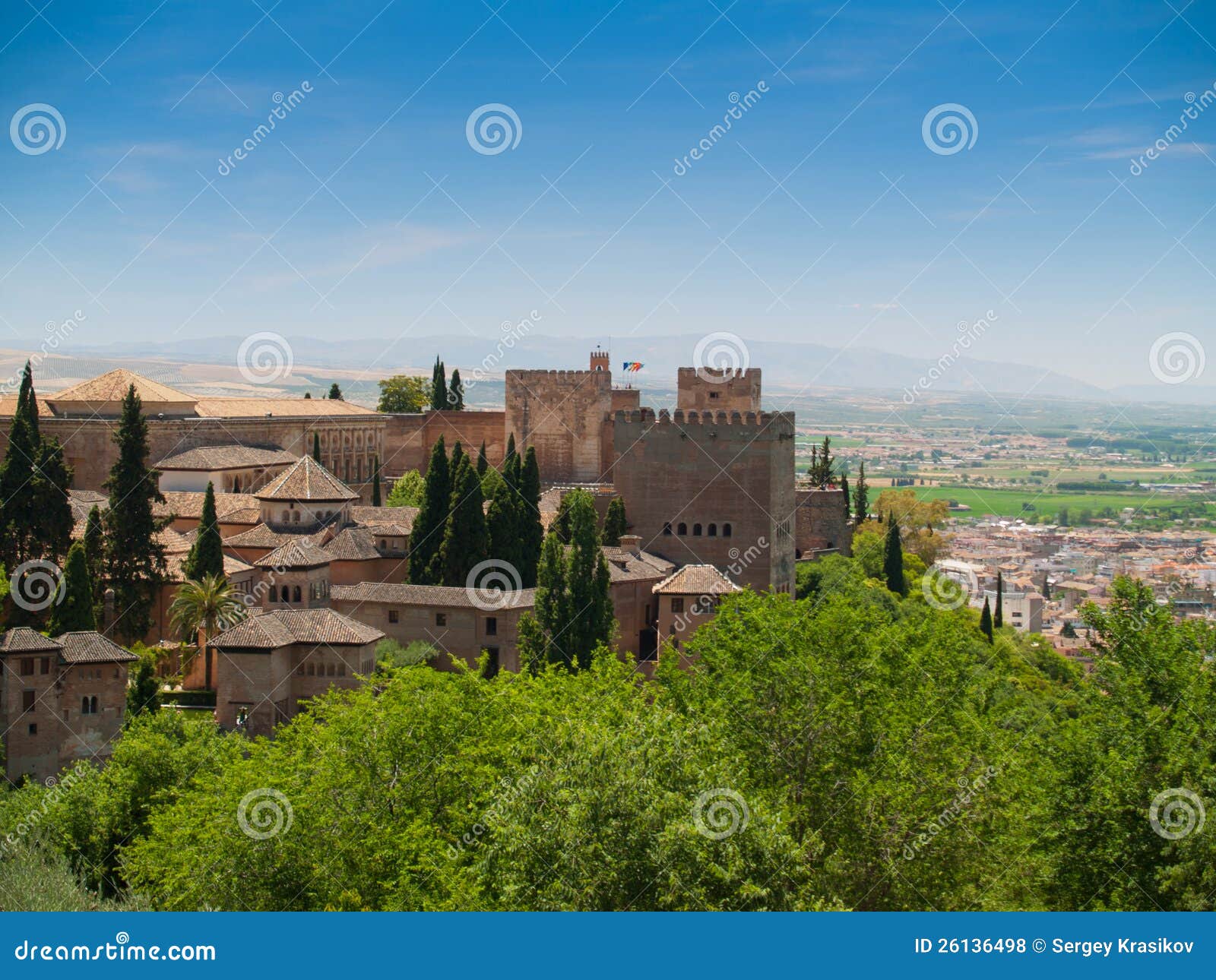 View of the Alhambra Castle in Granada, Spain Stock Photo - Image of ...