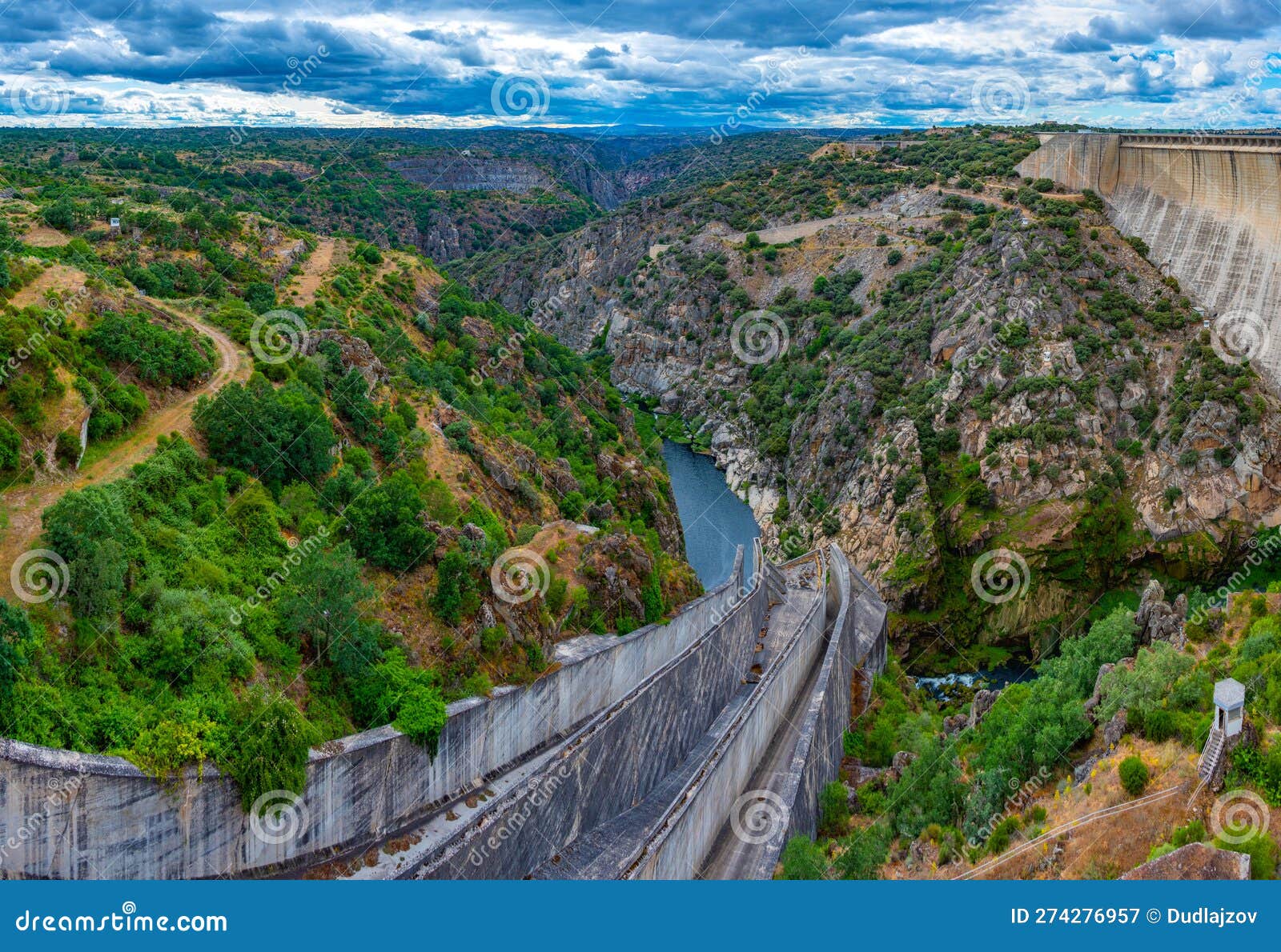 View of Almendra Dam in Spain Stock Image - Image of spillway, spain ...