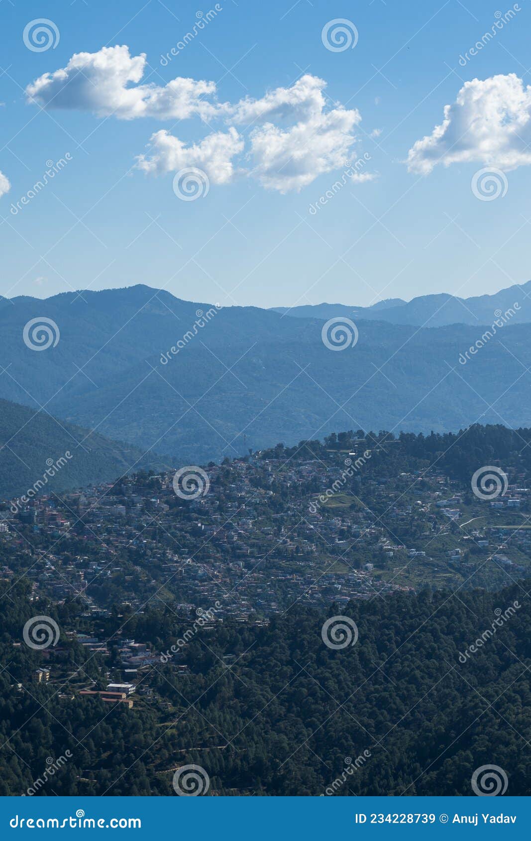 View of Almora City from Kesar Devi on a Bright Sunny Day Stock Image ...