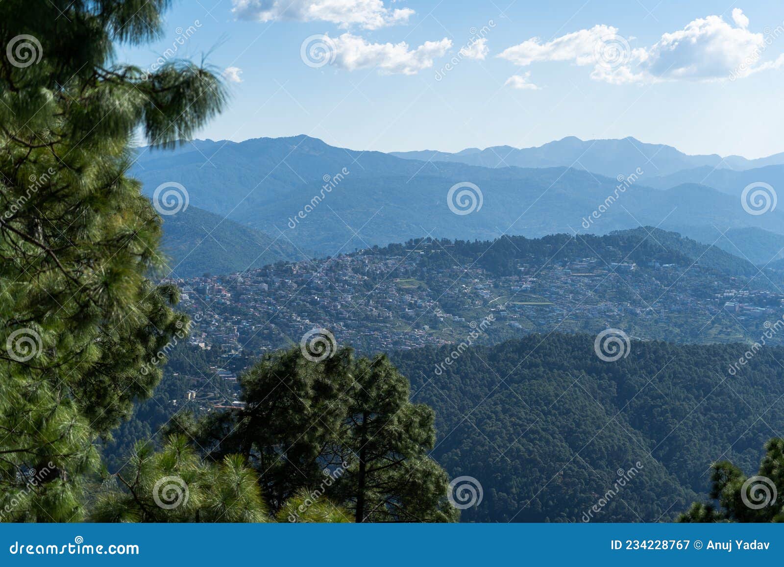 View of Almora City from Kesar Devi on a Bright Sunny Day Stock Image ...