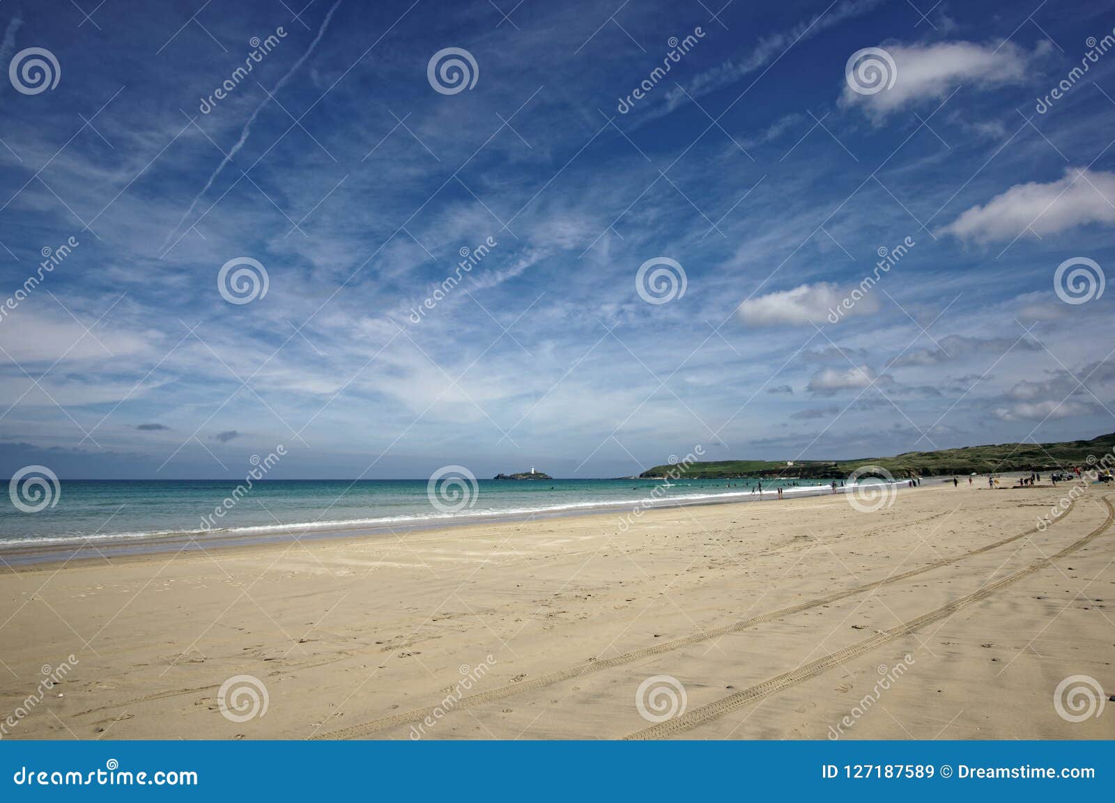 A View Along the Beach at Gwithian Beach Stock Image - Image of tourism ...
