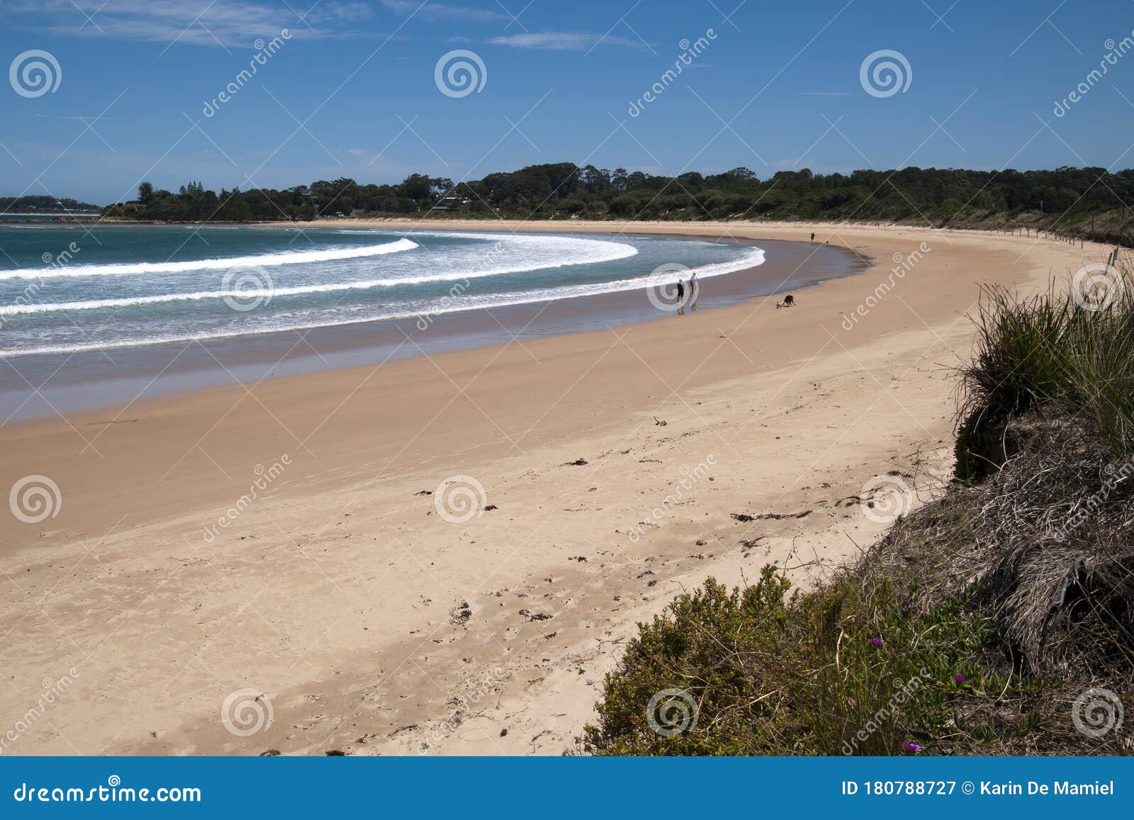 View Along Beach on a Sunny Spring Day Stock Image - Image of coastline ...