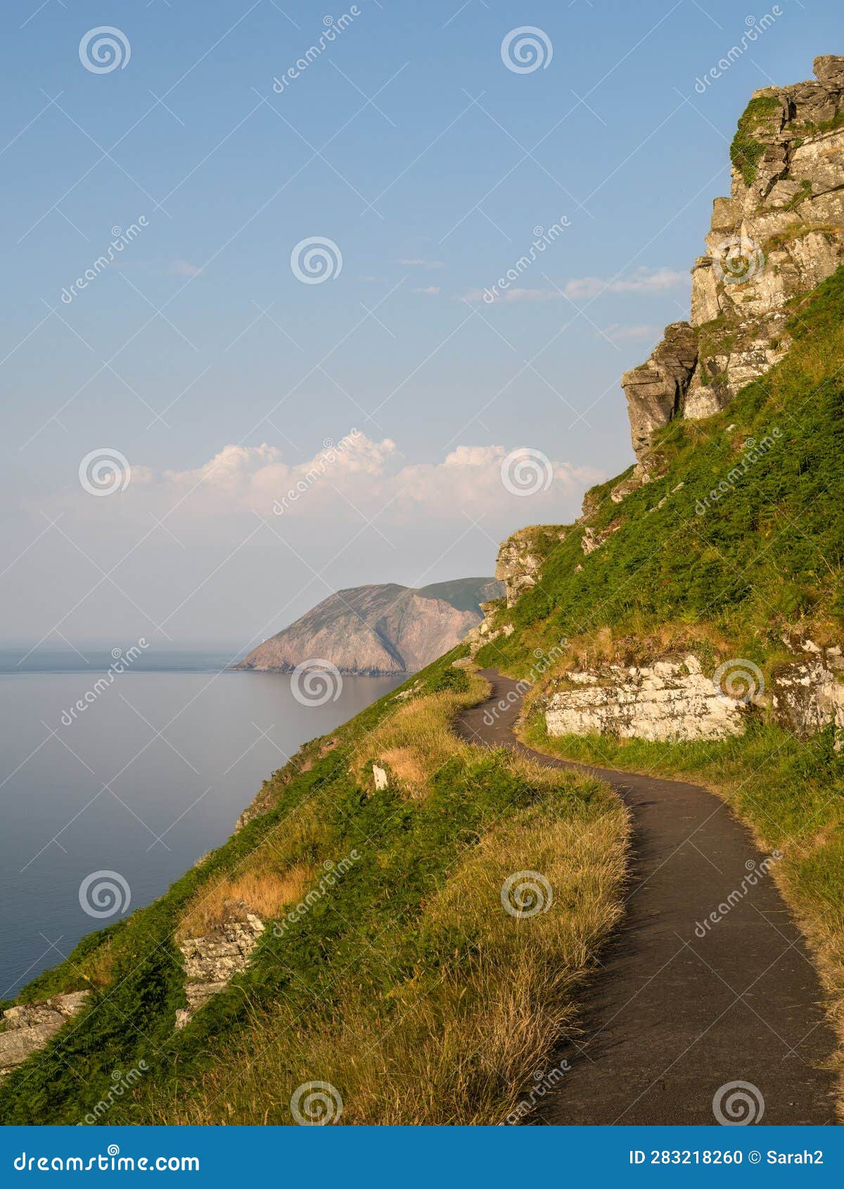 View Along Cliff Path, Coastal Path, Valley of Rocks in North Devon ...