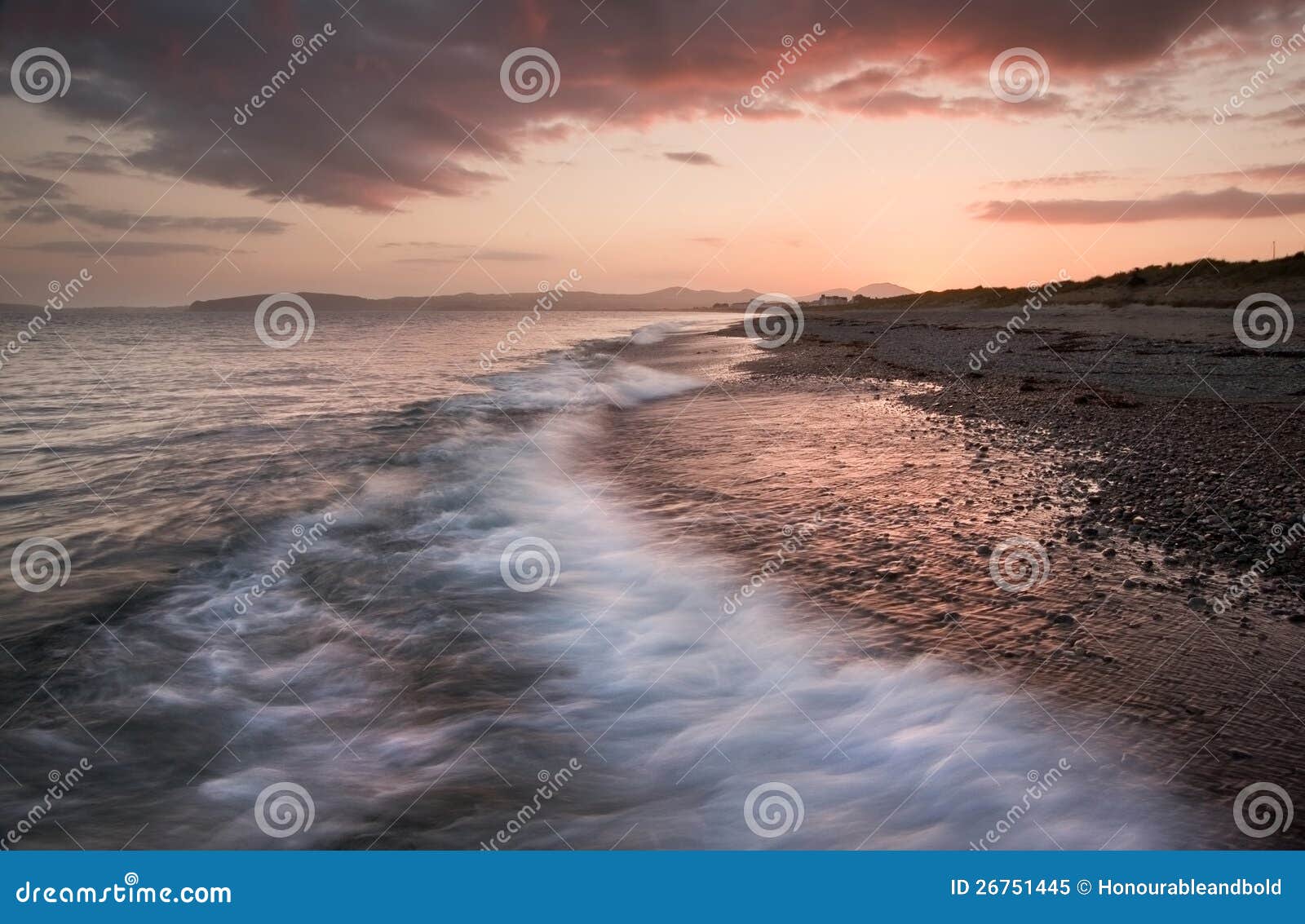 View Along Coast into Beautiful Setting Sun Stock Image - Image of ...