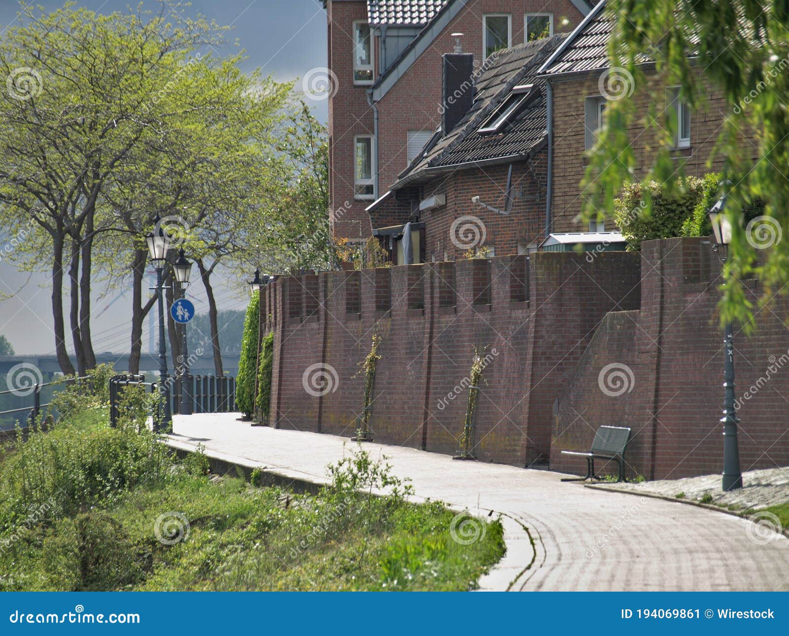 View Along the Old Town Wall in Rees, Germany Stock Image - Image of ...