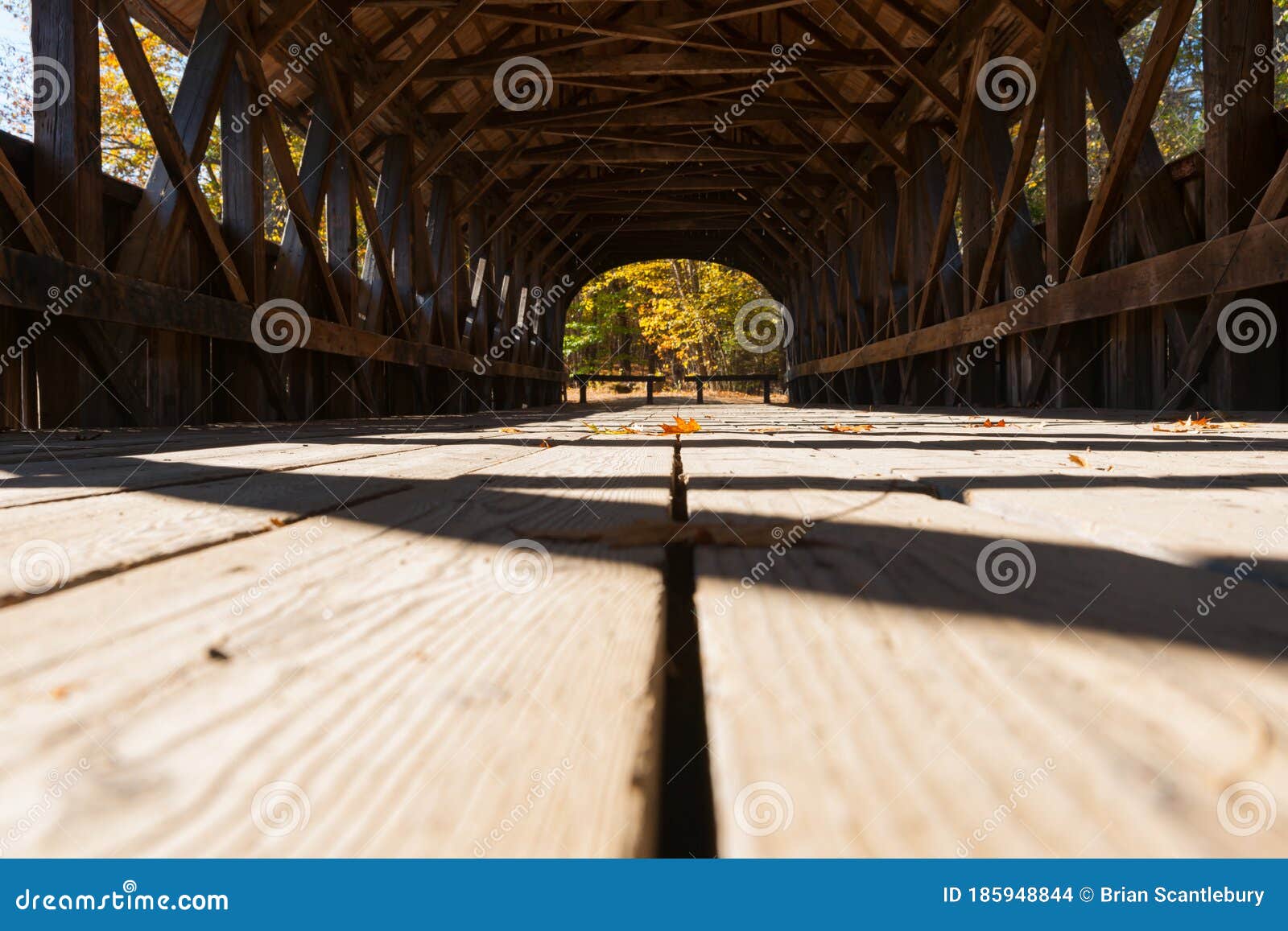 View Along Platform of Sunday River Covered Bridge with Structure ...