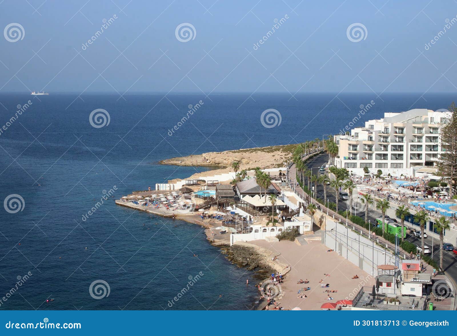 View Along Promenade and Seafront Bugibba, Malta Editorial Stock Photo ...